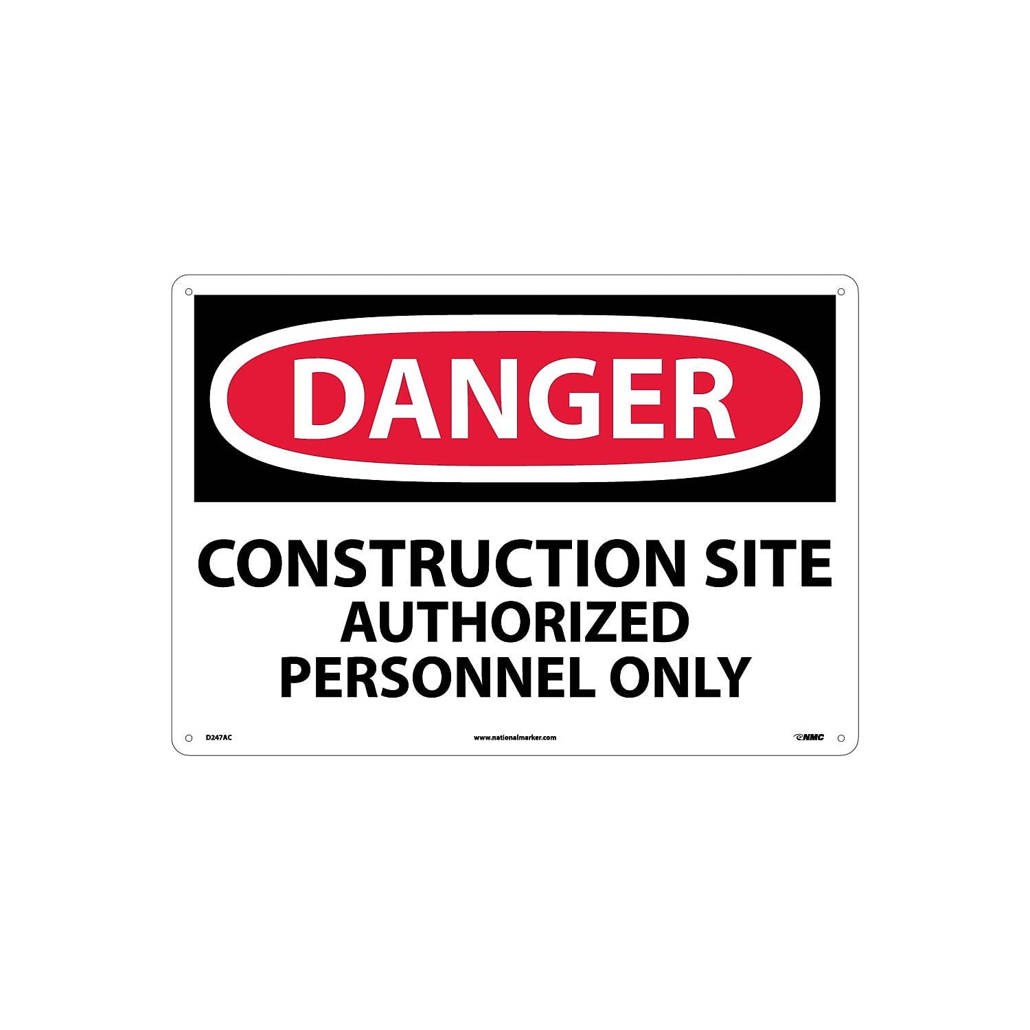 National Marker Construction Site Authorized Personnel Only 14X20 .040 ...