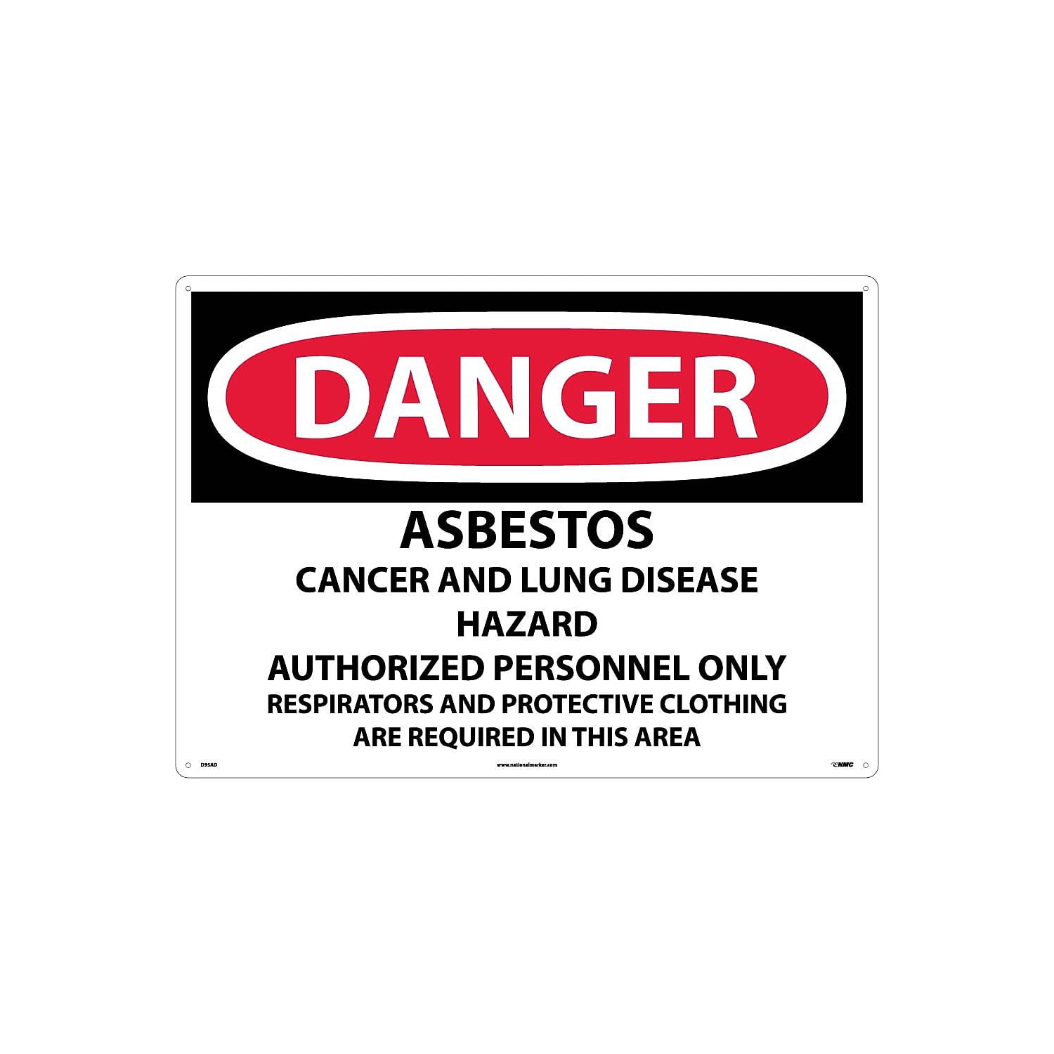 National Marker Danger Asbestos Cancer And Lung Disease Hazard 20X28 ...