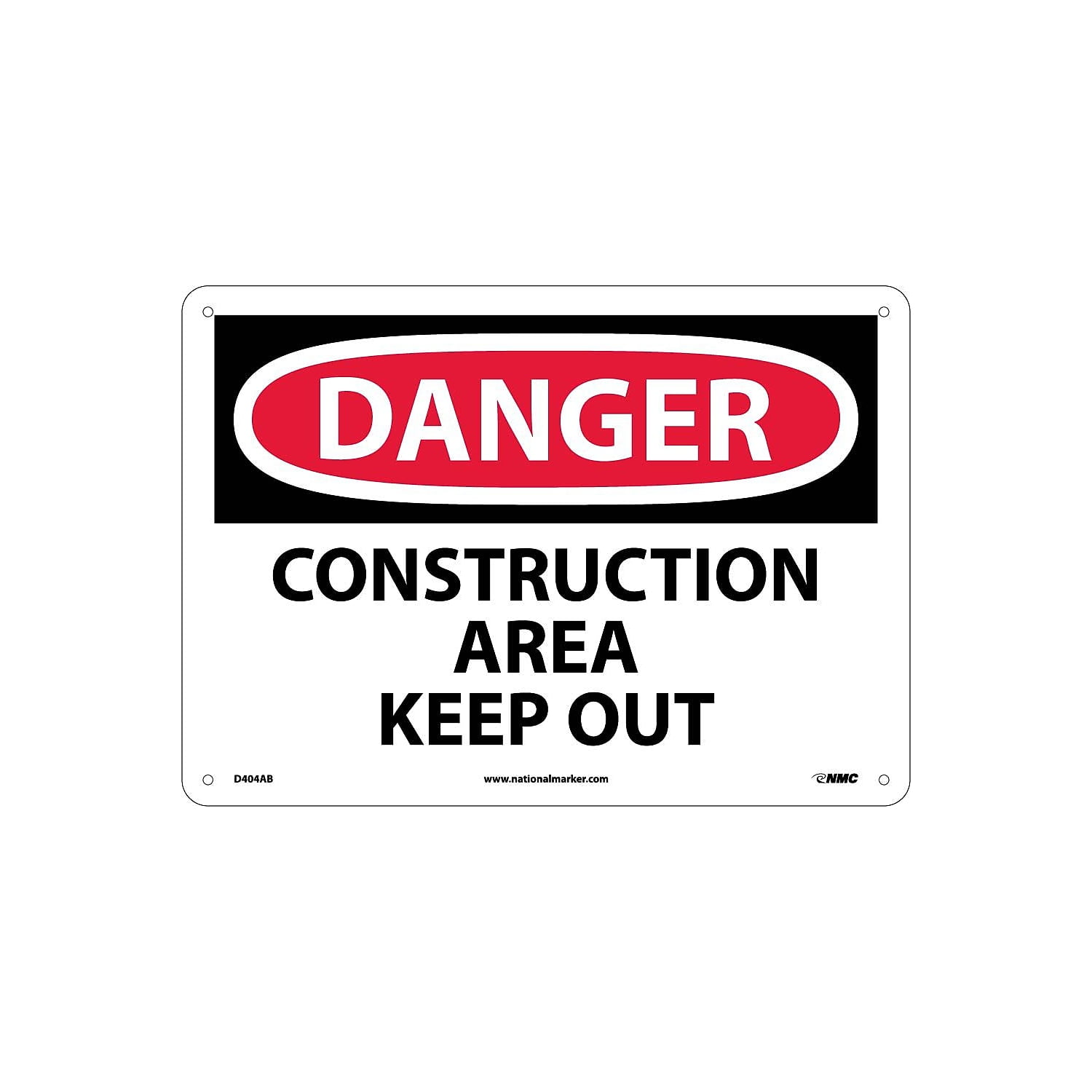 National Marker Danger Construction Area Keep Out 10X14 .040 Aluminum ...