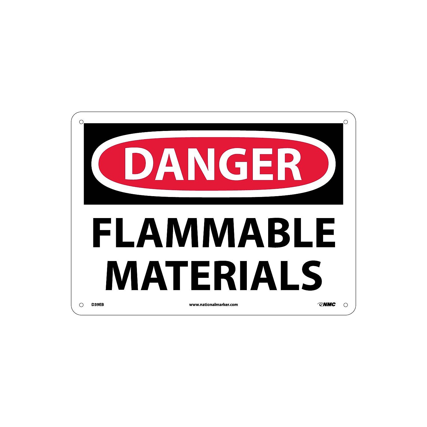 National Marker Danger Flammable Materials 10X14 Fiberglass D39EB ...
