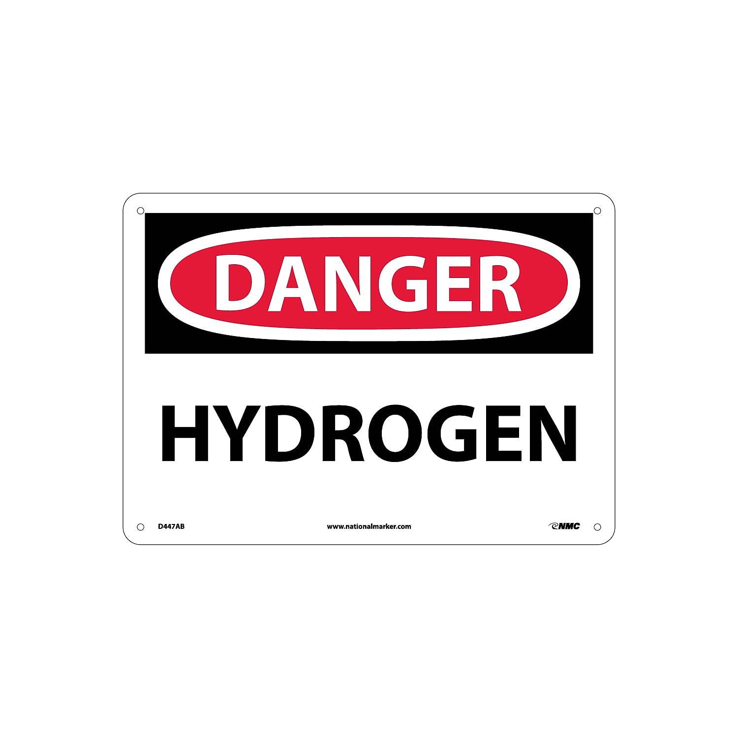 National Marker Danger Hydrogen 10X14 .040 Aluminum Danger Sign D447AB ...