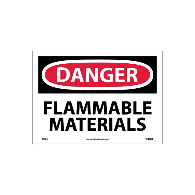 National Marker Danger Labels; Flammable Materials 10" x 14" Adhesive ...