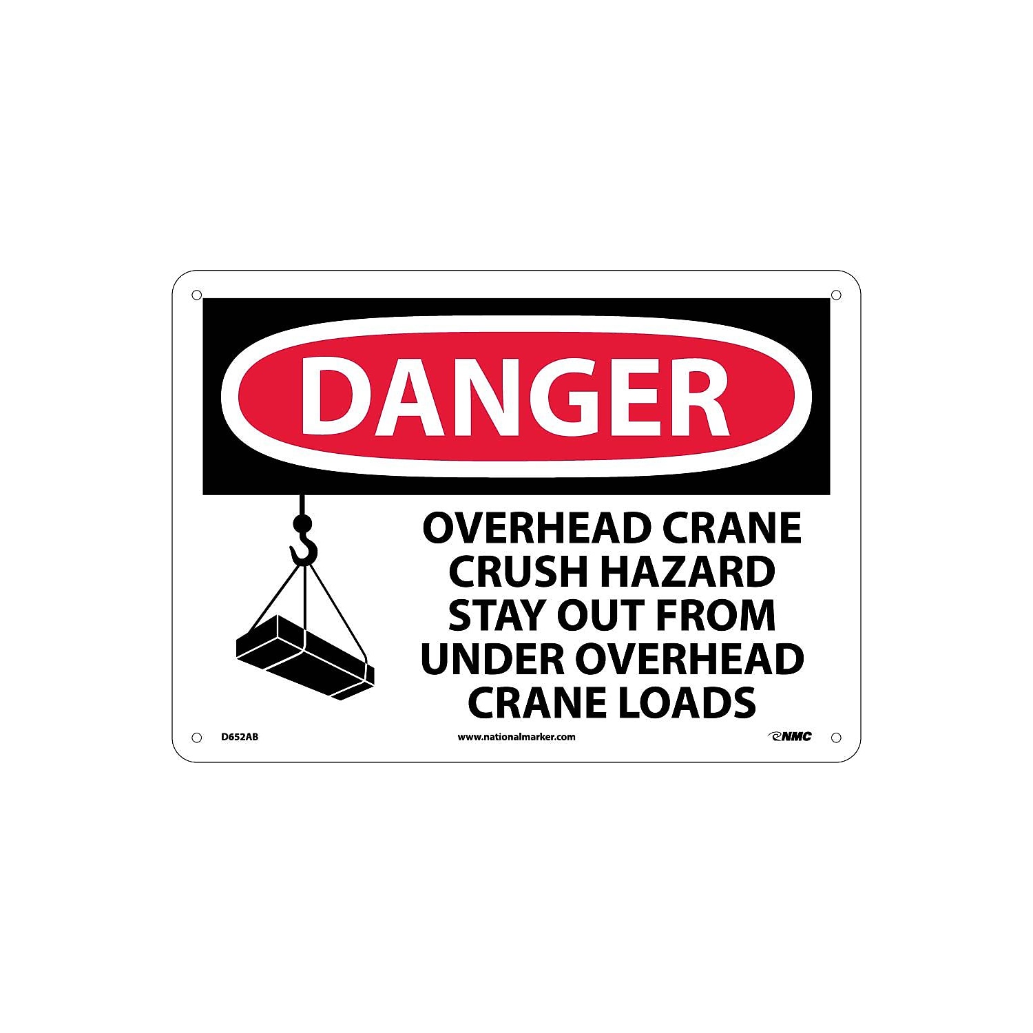 National Marker Danger Overhead Crane Crush Hazard Stay Out From Under ...