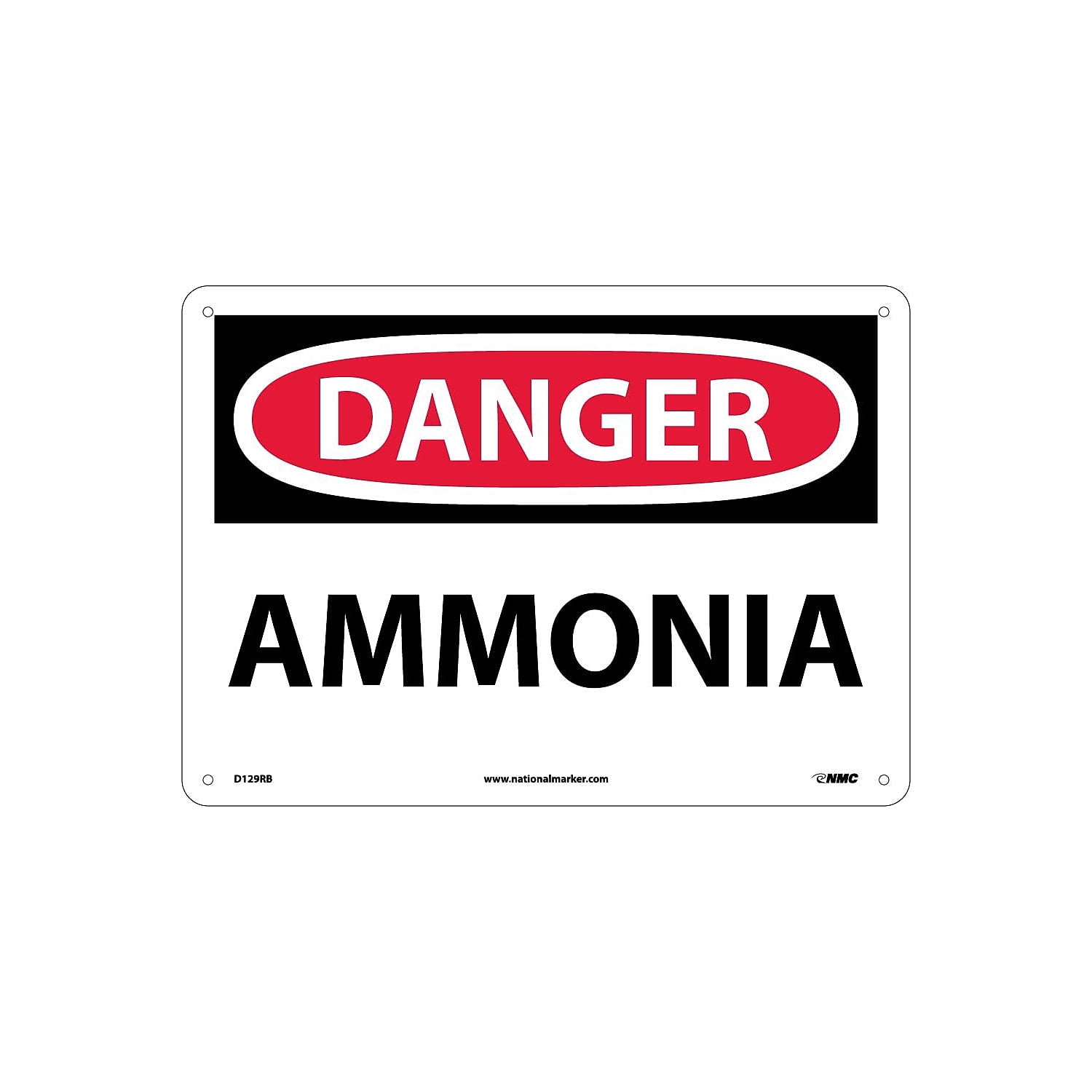 National Marker Danger Signs; Ammonia 10X14 Rigid Plastic D129RB ...