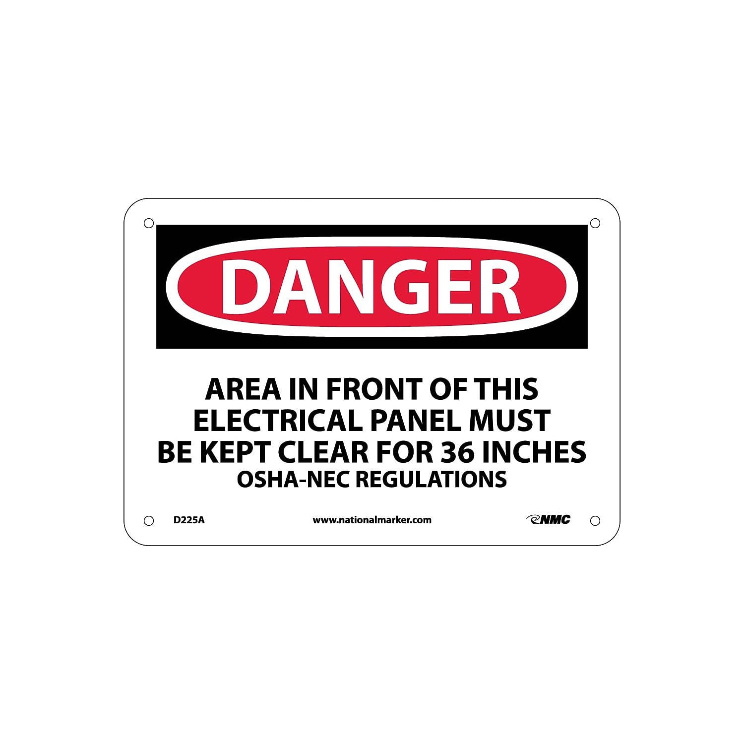 National Marker Danger Signs; Area In Front Of This Electrical Panel ...