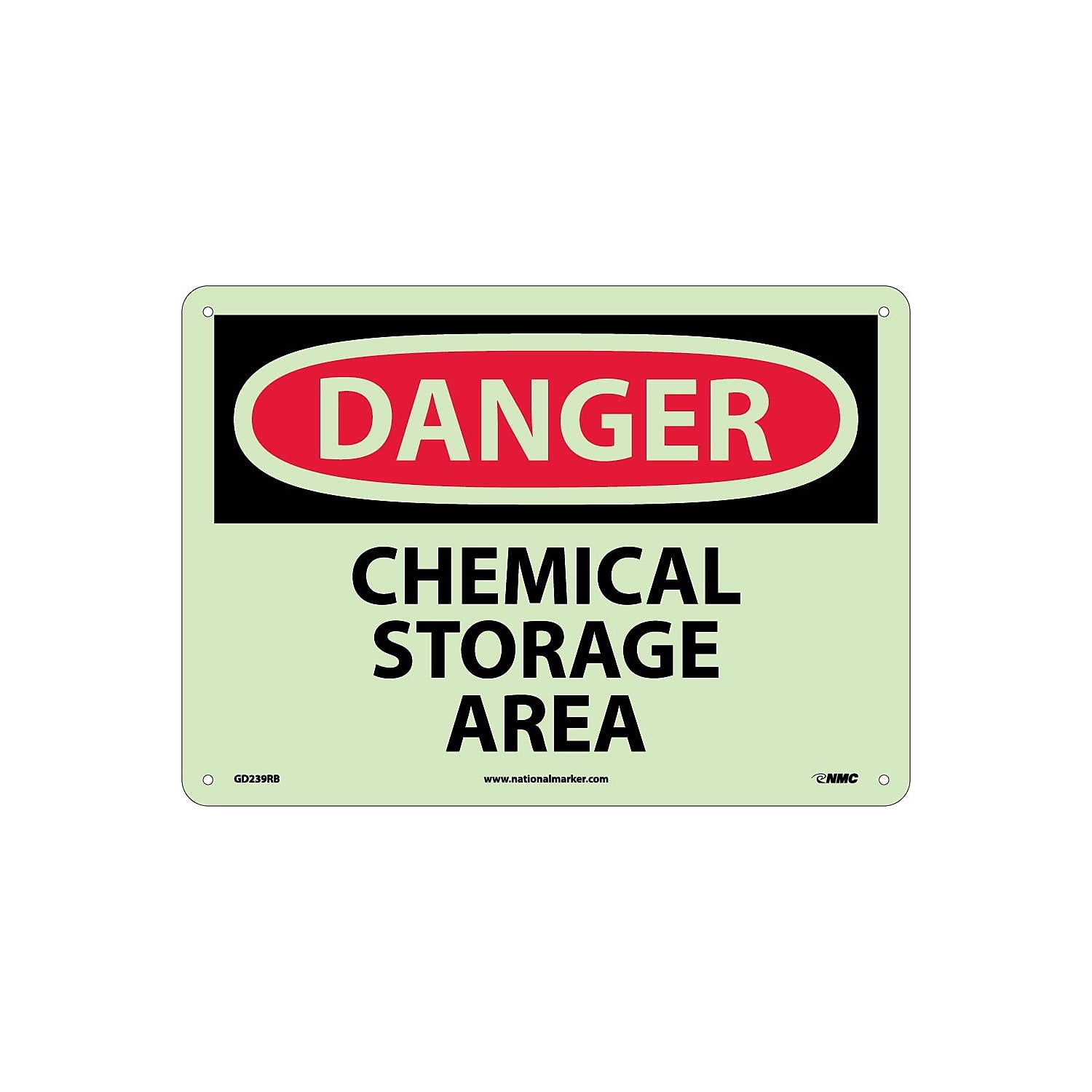 National Marker Danger Signs; Chemical Storage Area 10X14 Rigid ...