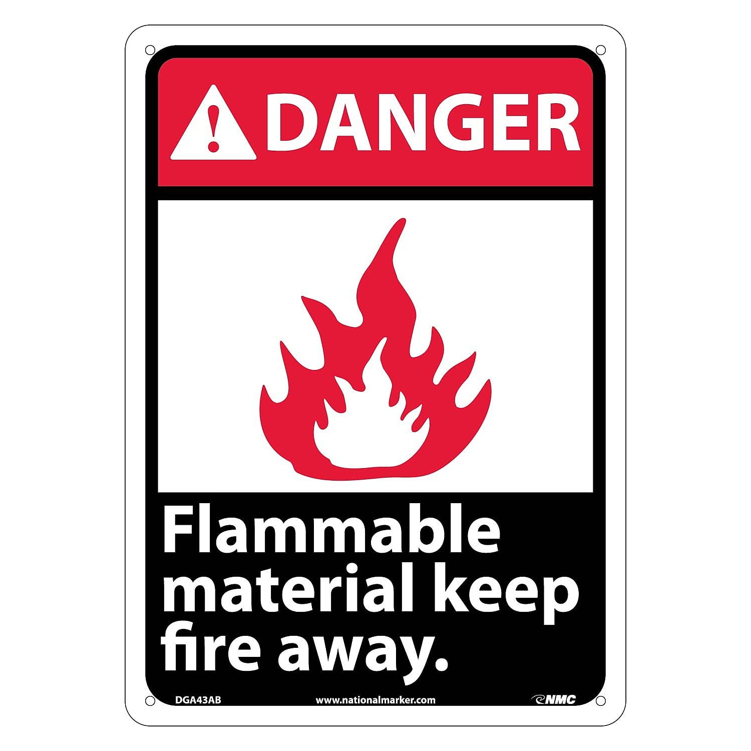 National Marker Danger Signs; Flammable Material Keep Fire Away 14X10 ...