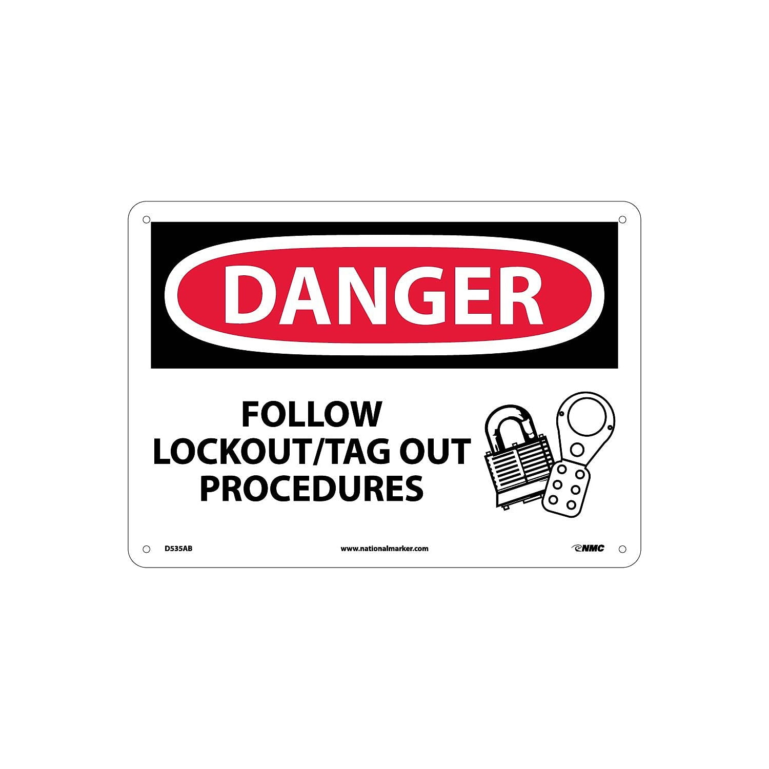 National Marker Danger Signs; Follow Lockout Tag Out Procedures Graphic ...