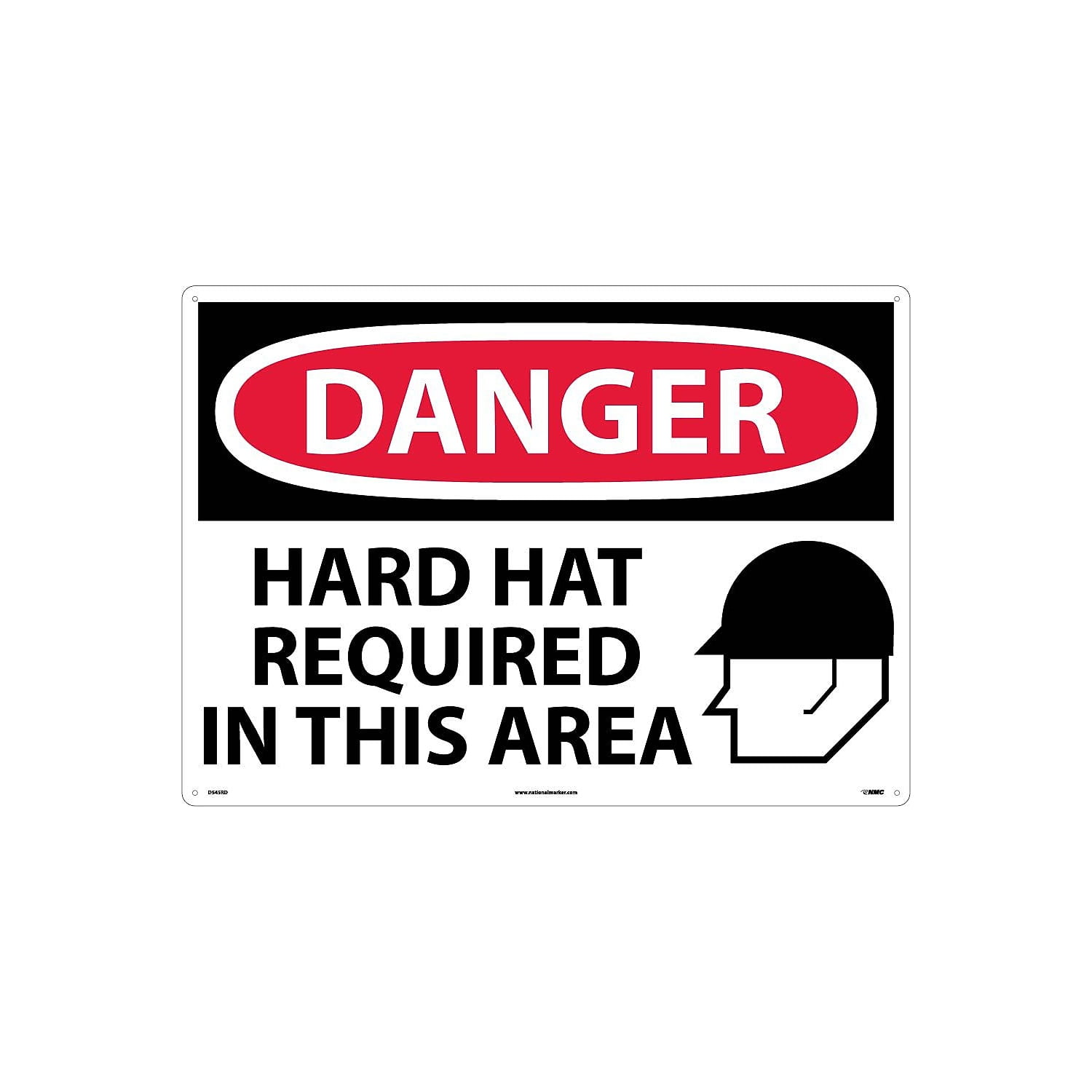 National Marker Danger Signs; Hard Hats Required In This Area Graphic ...