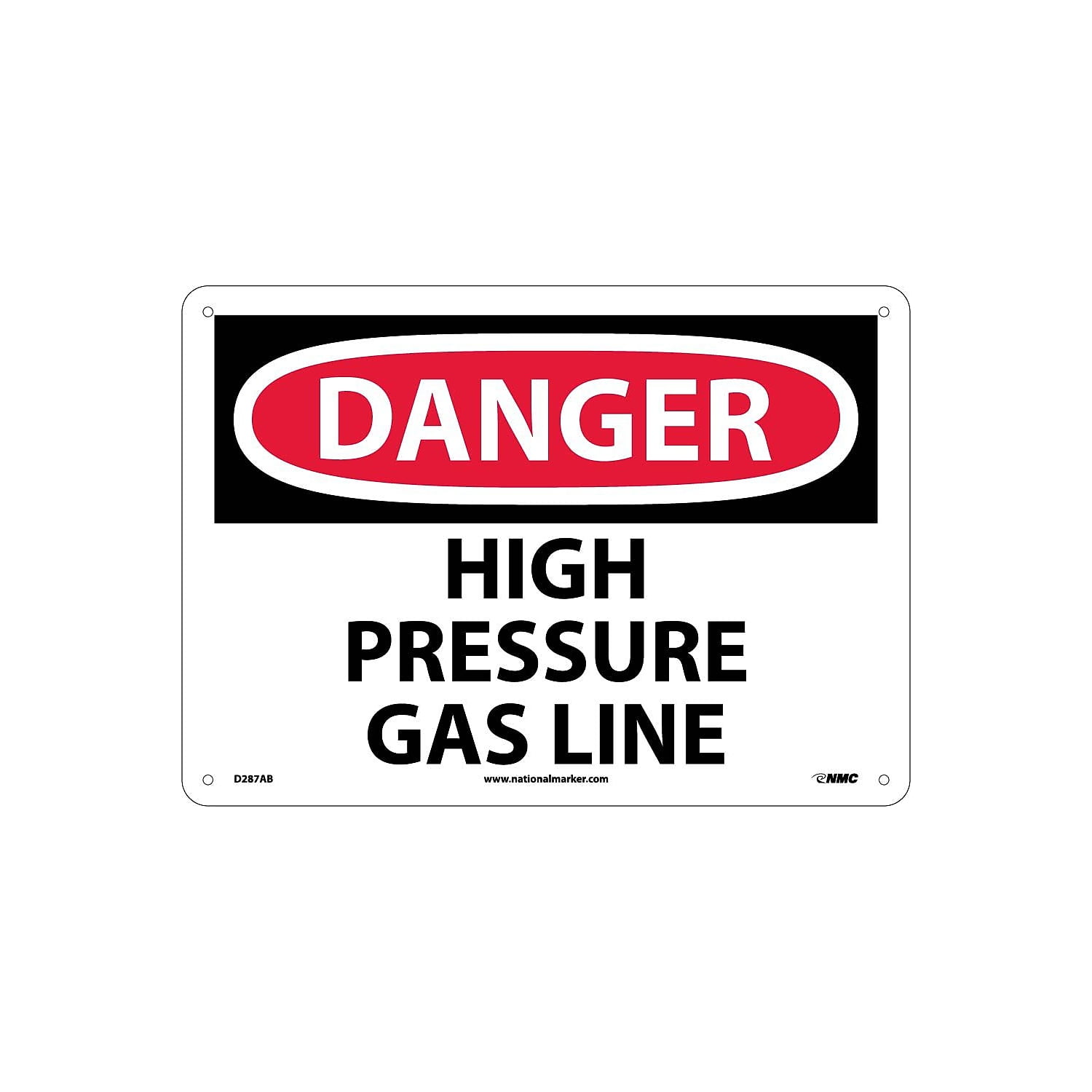 National Marker Danger Signs; High Pressure Gas Line 10X14 .040 ...