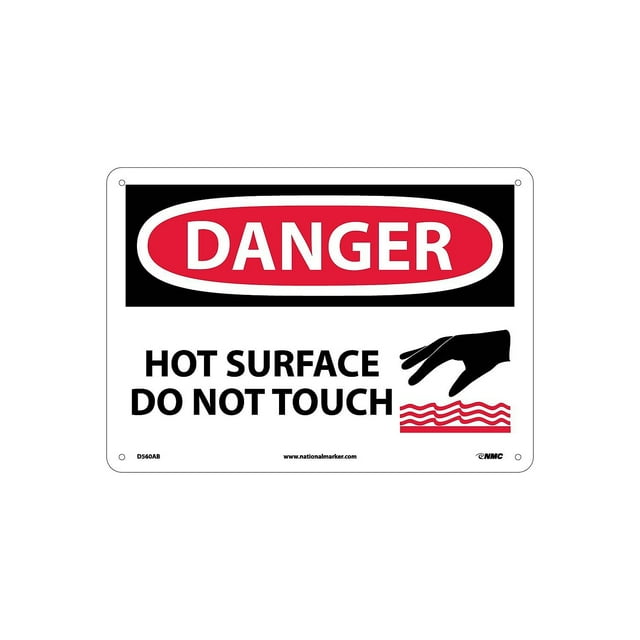 National Marker Danger Signs; Hot Surface Do Not Touch Graphic 10X14 ...