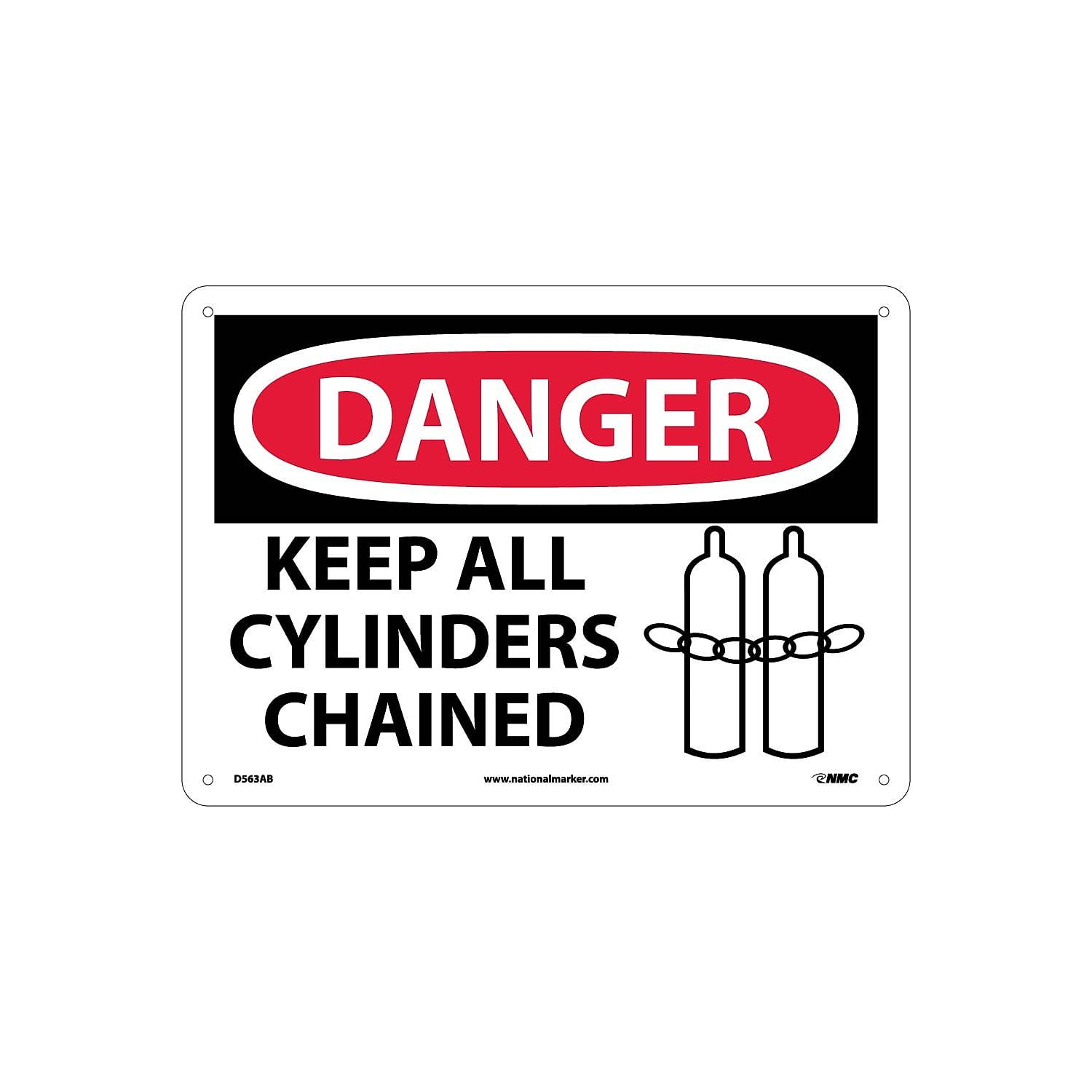 National Marker Danger Signs; Keep All Cylinders Chained Graphic 10X14 ...