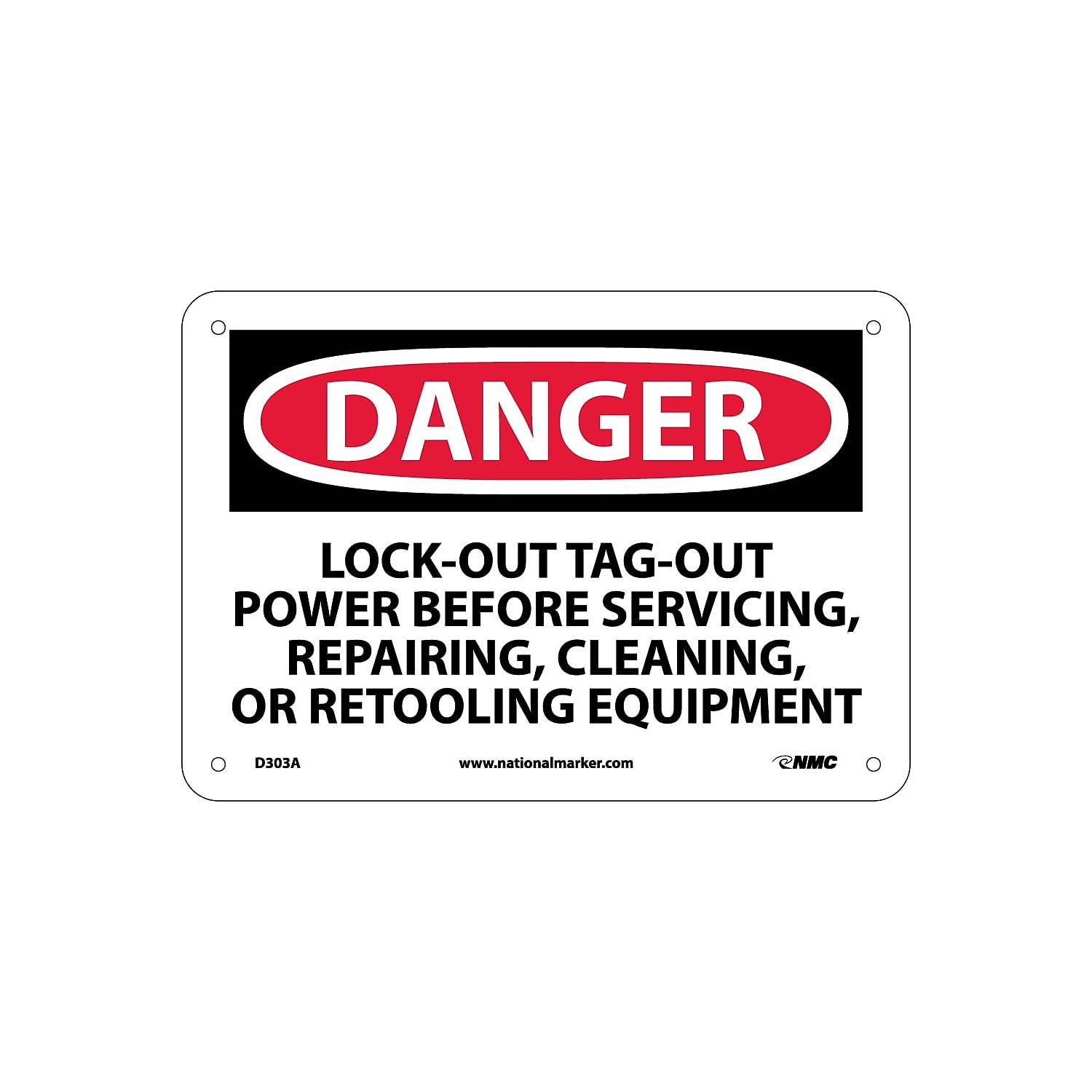 National Marker Danger Signs; Lockout/Tagout Power Before Servicing ...