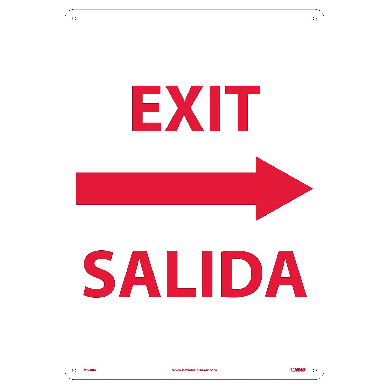 National Marker Directional Signs; Exit Right Arrow Bilingual 20X14 ...