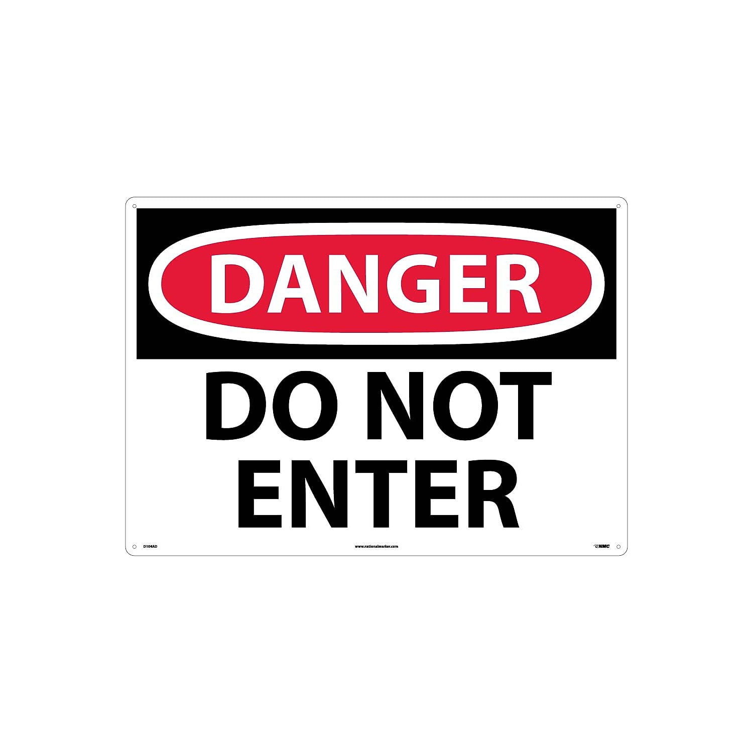 National Marker Do Not Enter 20X28 .040 Aluminum Danger Sign D104AD ...