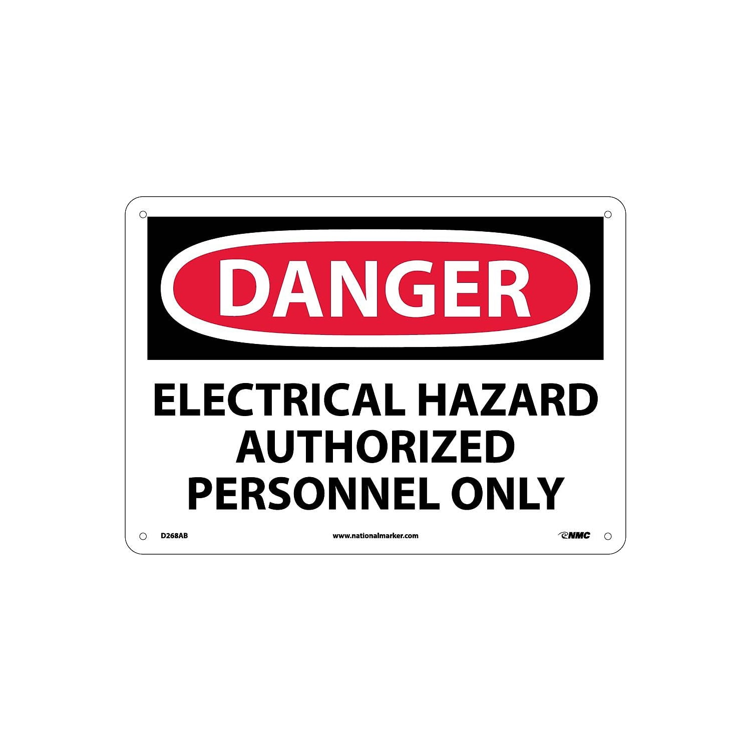 National Marker Electrical Hazard Authorized Personnel Only 10X14 .040 ...