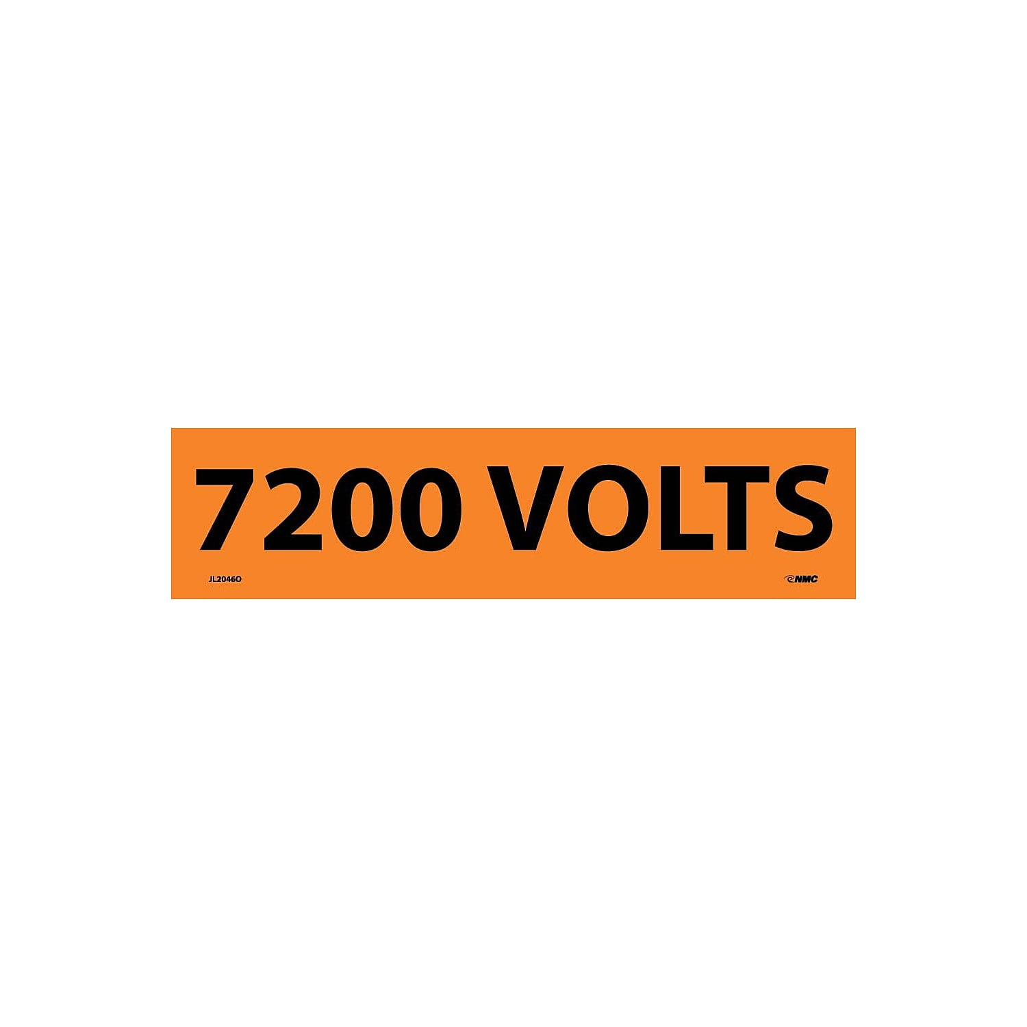 National Marker Electrical Markers; 7200 Volts 2.25X9 Adhesive Vinyl 25 ...