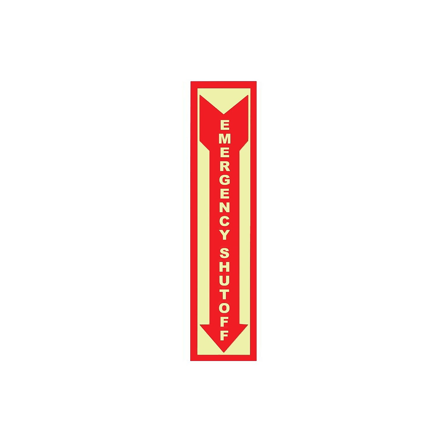 National Marker Fire Emergency Shut Off 18X4 Adhesive Vinylglow GL181P ...