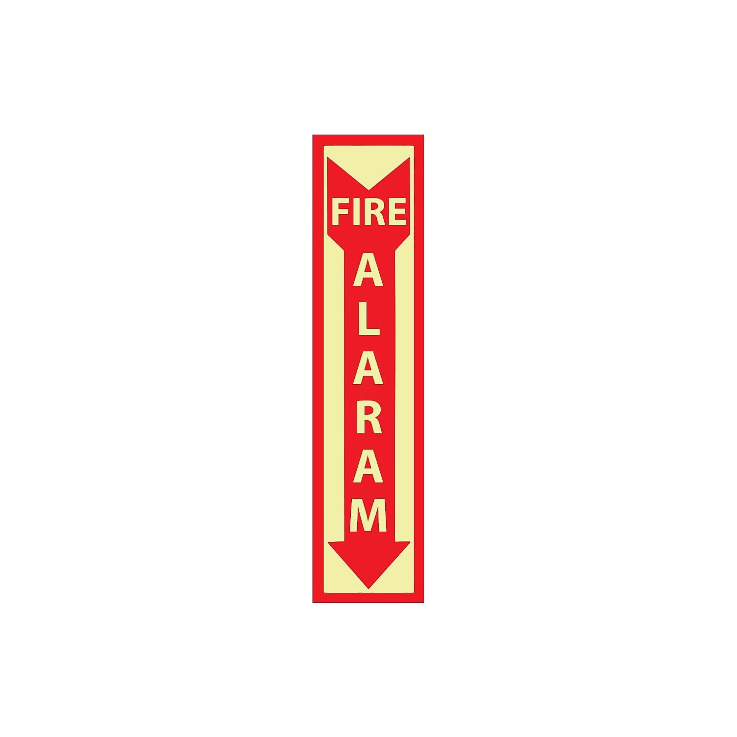National Marker Fire Fire Alarm 18X4 Adhesive Vinylglow GL172P ...