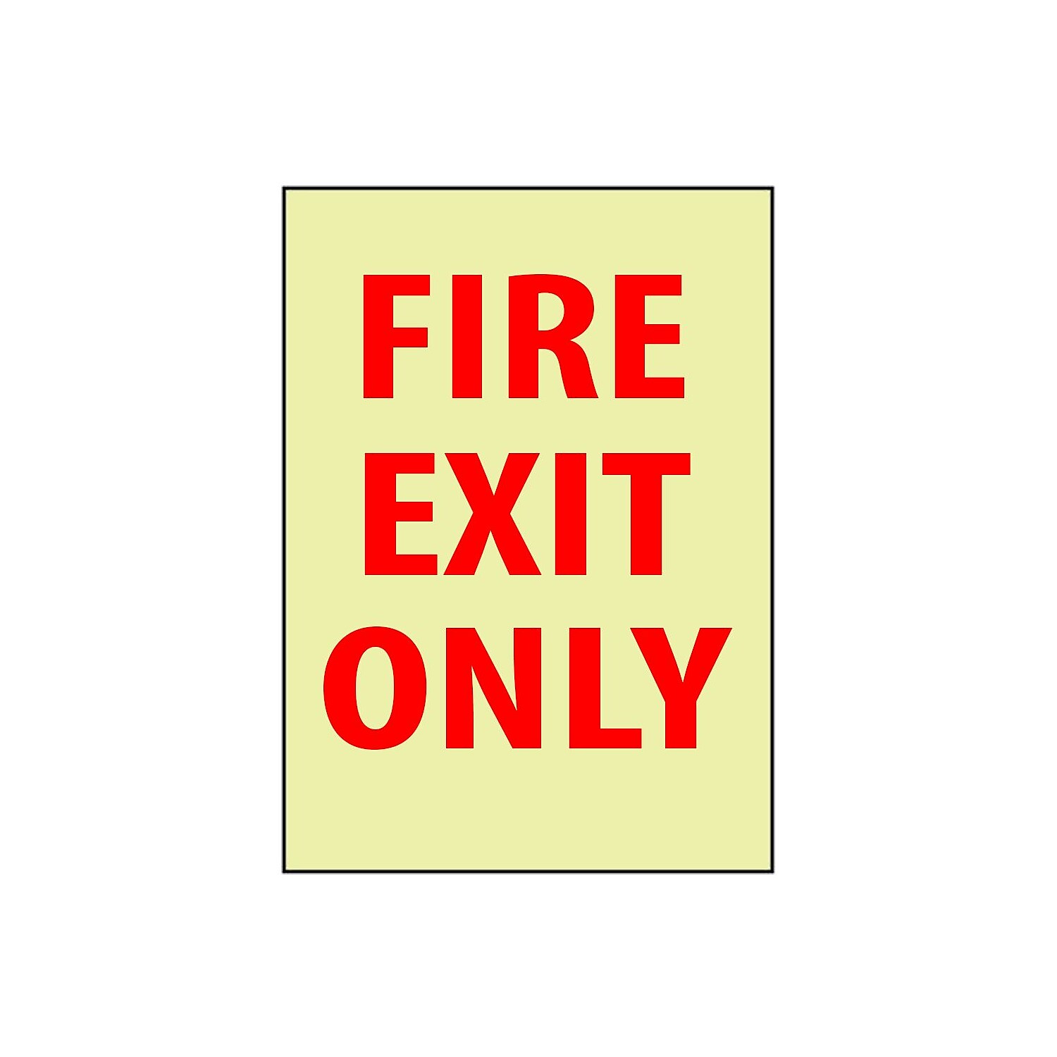 National Marker Fire Fire Exit Only 14X10 Adhesive Vinylglow GL139PB ...