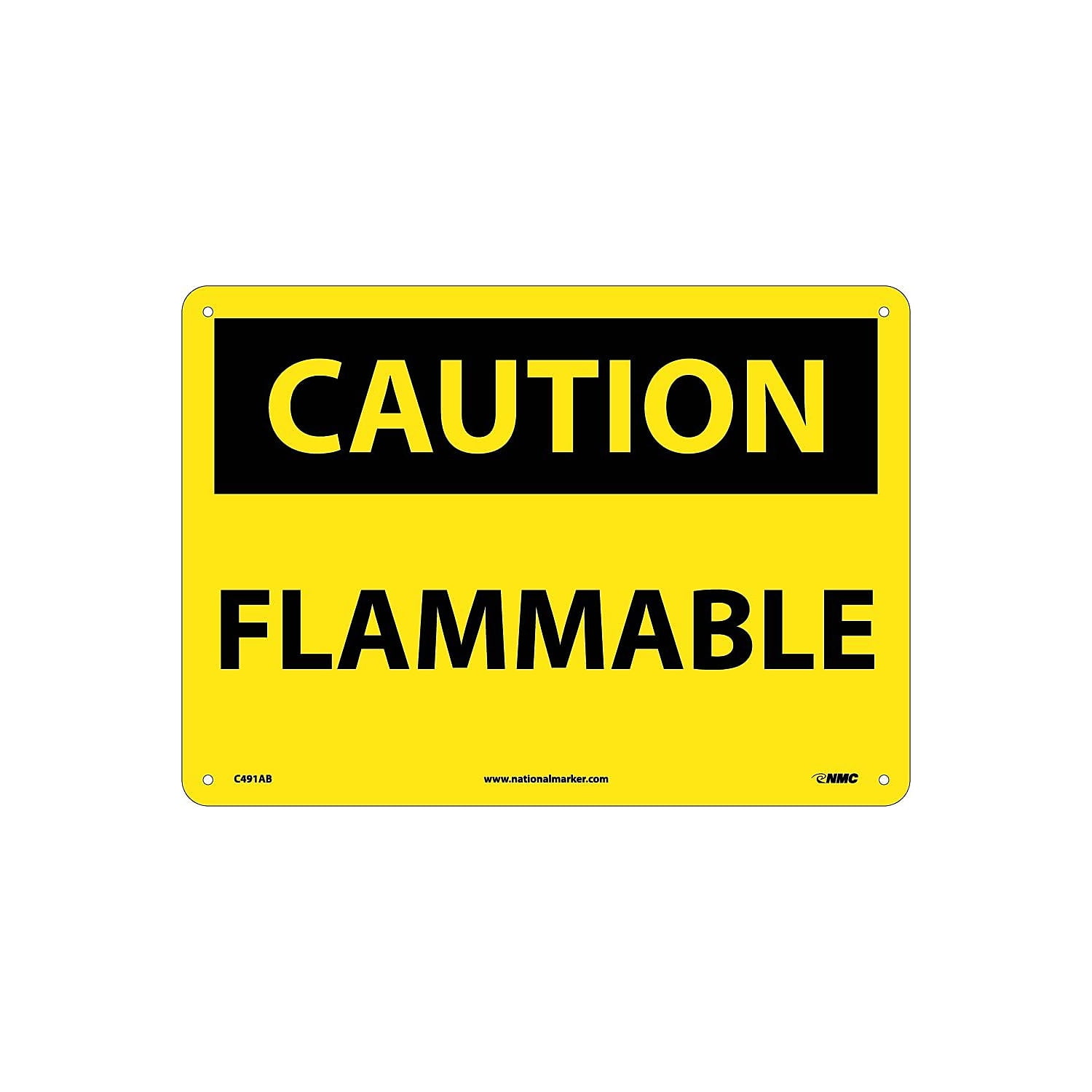 National Marker Flammable 10X14 .040 Aluminum Caution Sign C491AB ...