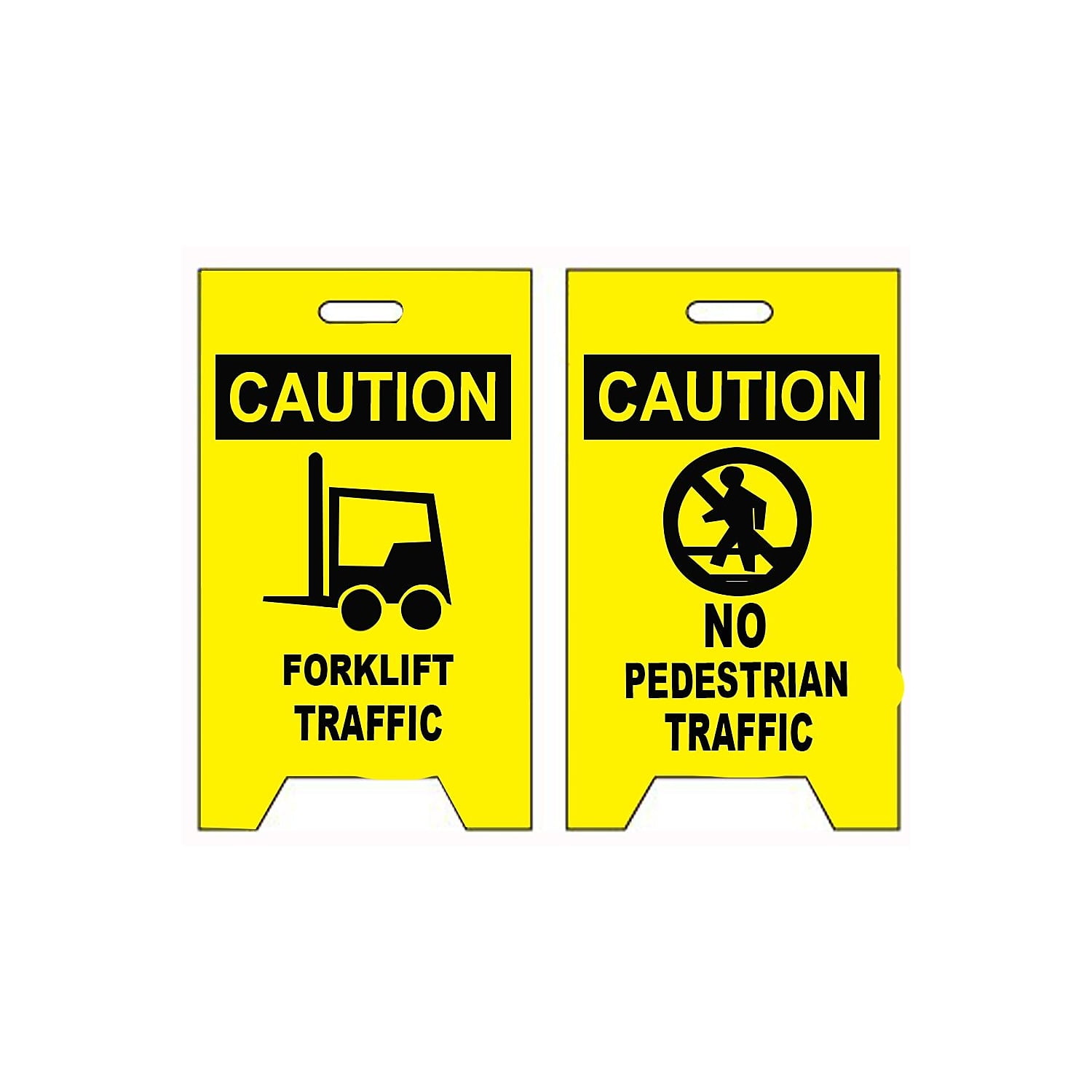 National Marker Floor Sign Dbl Side Caution Forklift Traffic Caution No ...