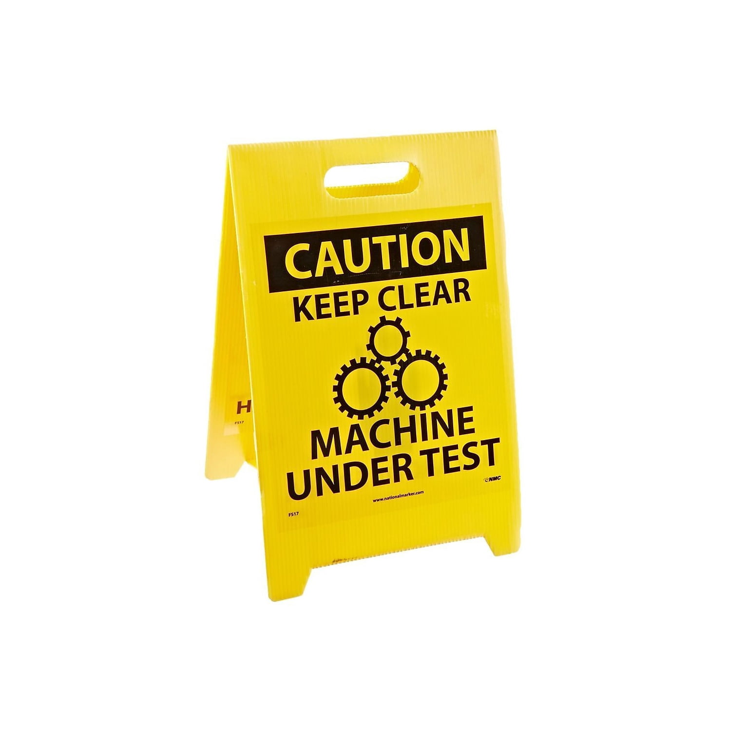 National Marker Floor Sign Dbl Side Caution Keep Clear Machine Under ...