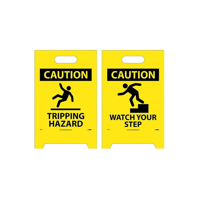 Caution Tripping Hazard Floor Sign