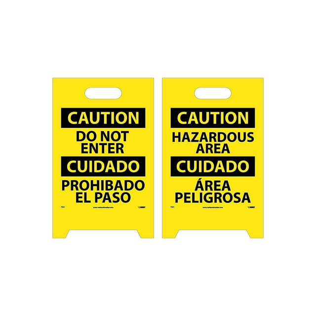 National Marker Floor Signs; Dbl Side Caution Do Not Enter Caution ...