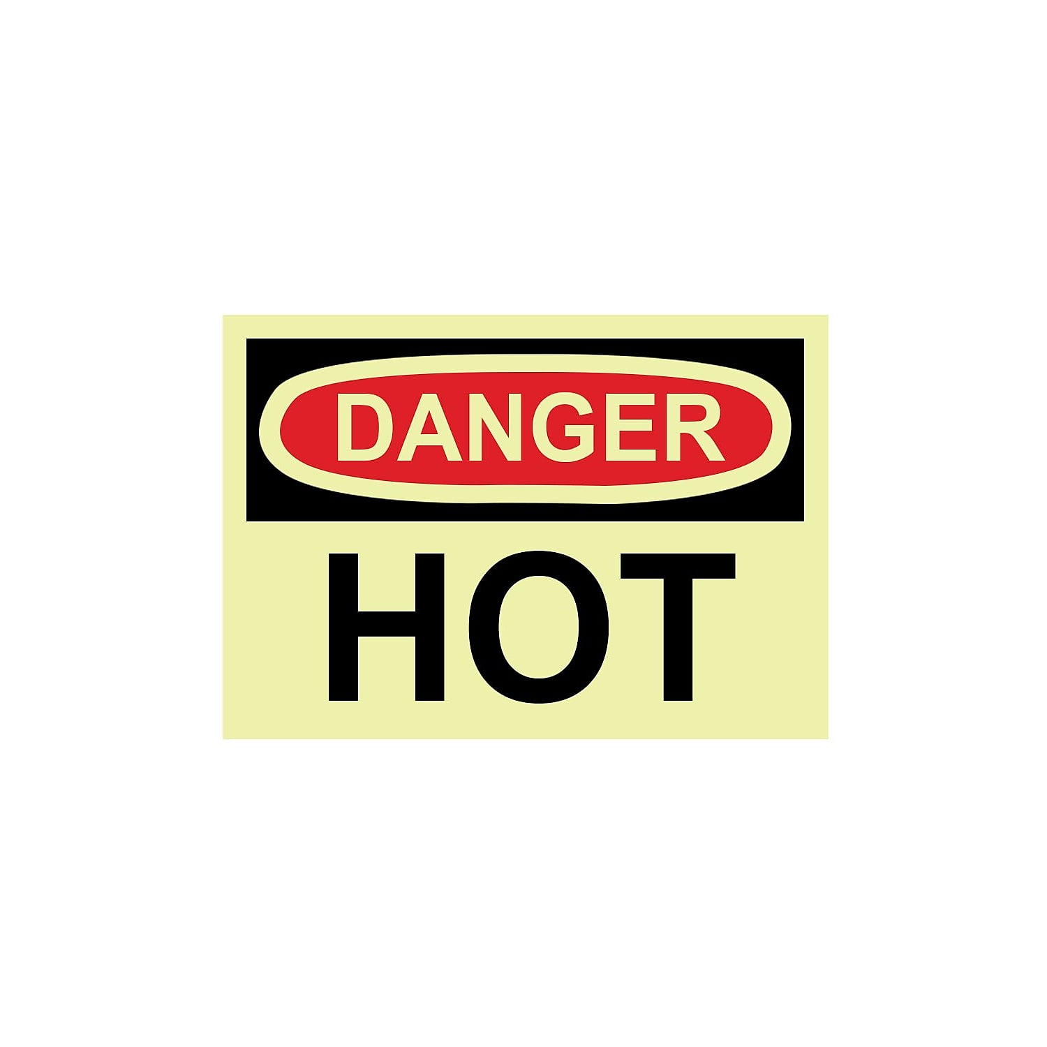 National Marker Glow Labels - Danger Hot 3X5 Adhesive Vinylglow 5/Pk ...