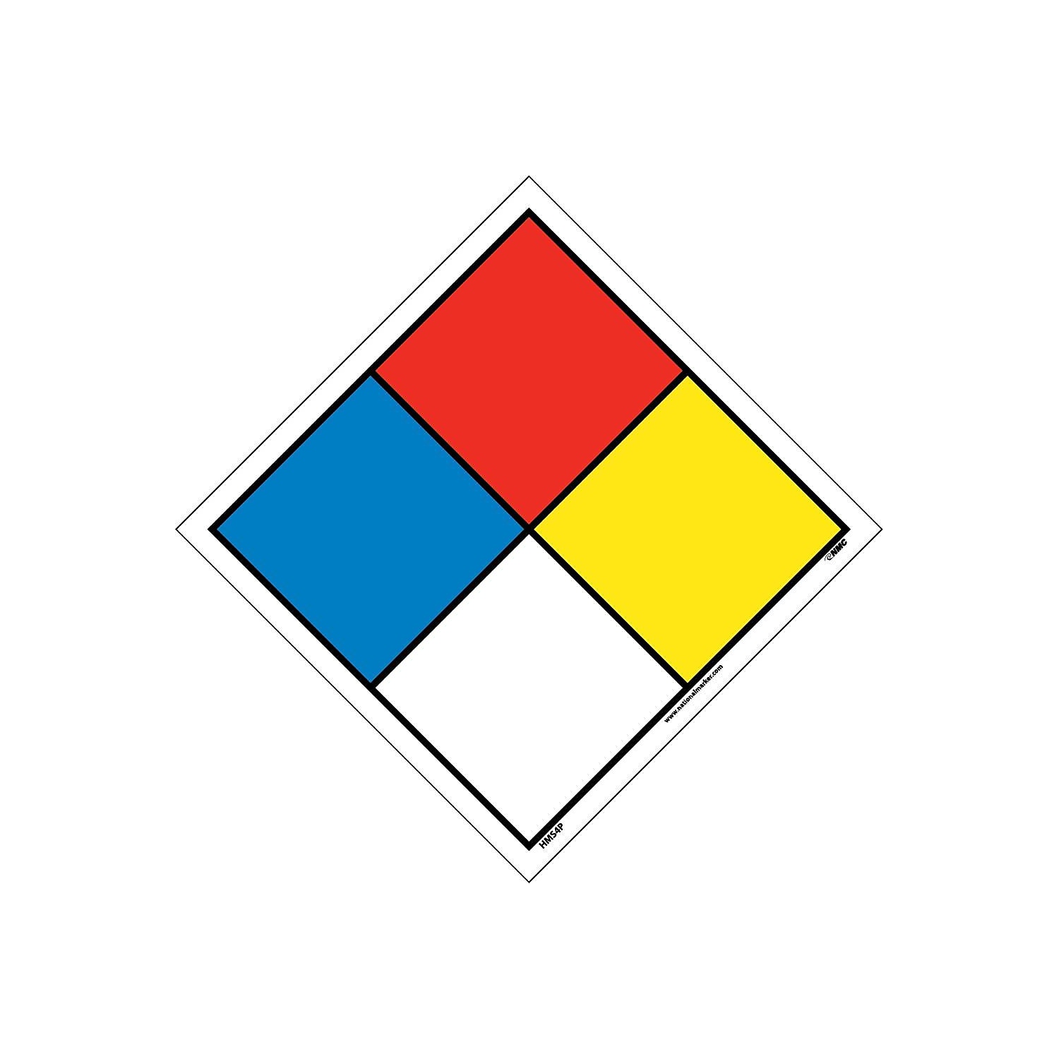 National Marker Hazardous Materials System Labels; 4 1/2X4 1/2 Adhesive ...
