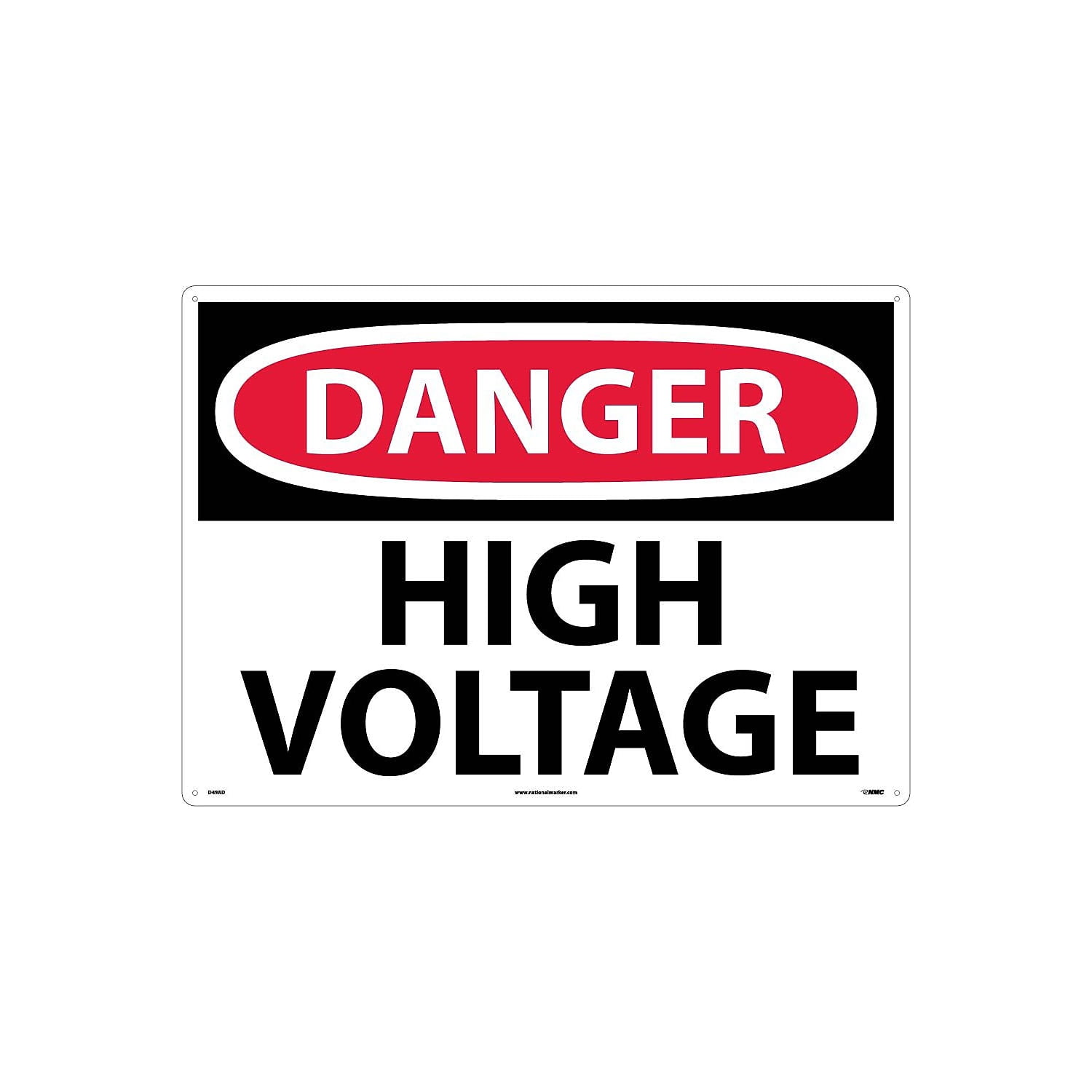 National Marker High Voltage 20X28 .040 Aluminum Danger Sign D49AD ...