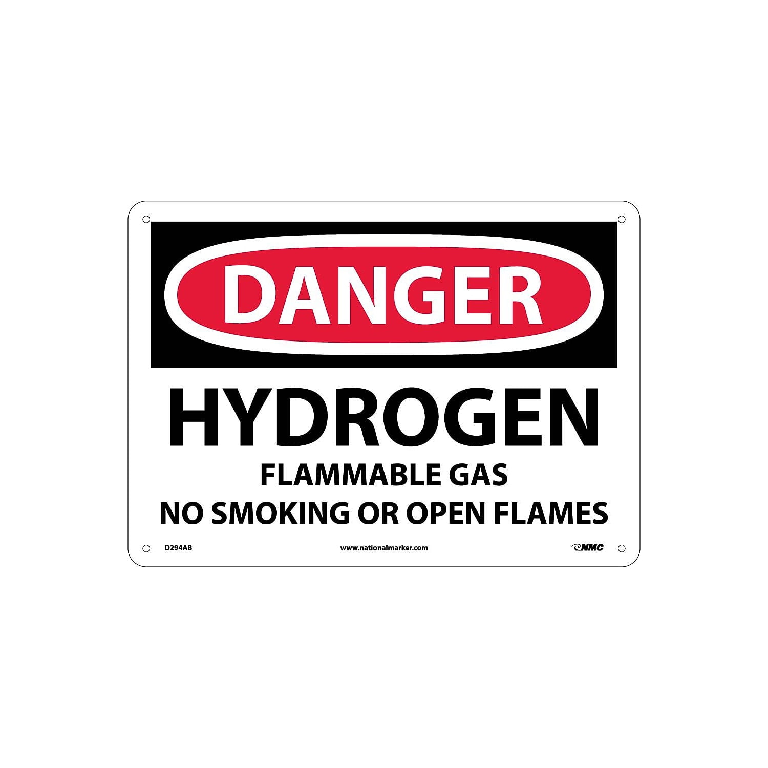 National Marker Hydrogen Flammable Gas No Smoking Or Open. . . 10X14 ...