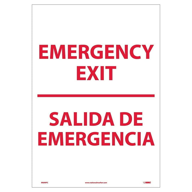 National Marker Information Labels; Emergency Exit Bilingual 20X14 ...