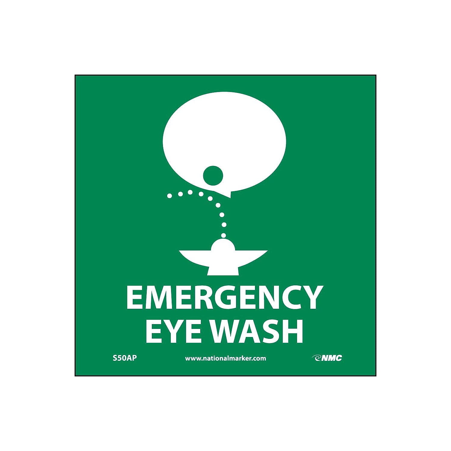 National Marker Information Labels; Emergency Eye Wash (Graphic) 4X4 ...