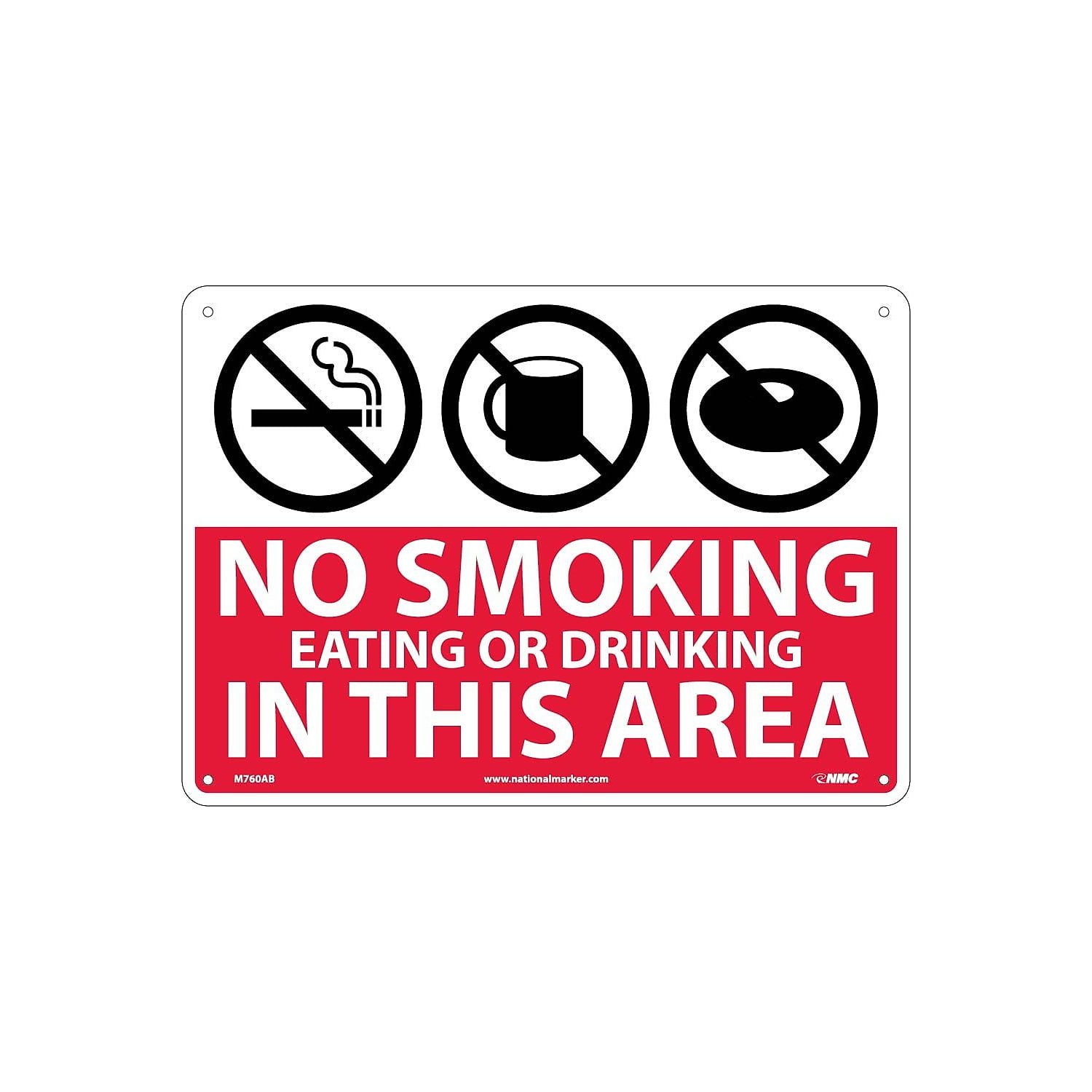 National Marker Information Signs; No Smoking Eating Or Drinking In ...