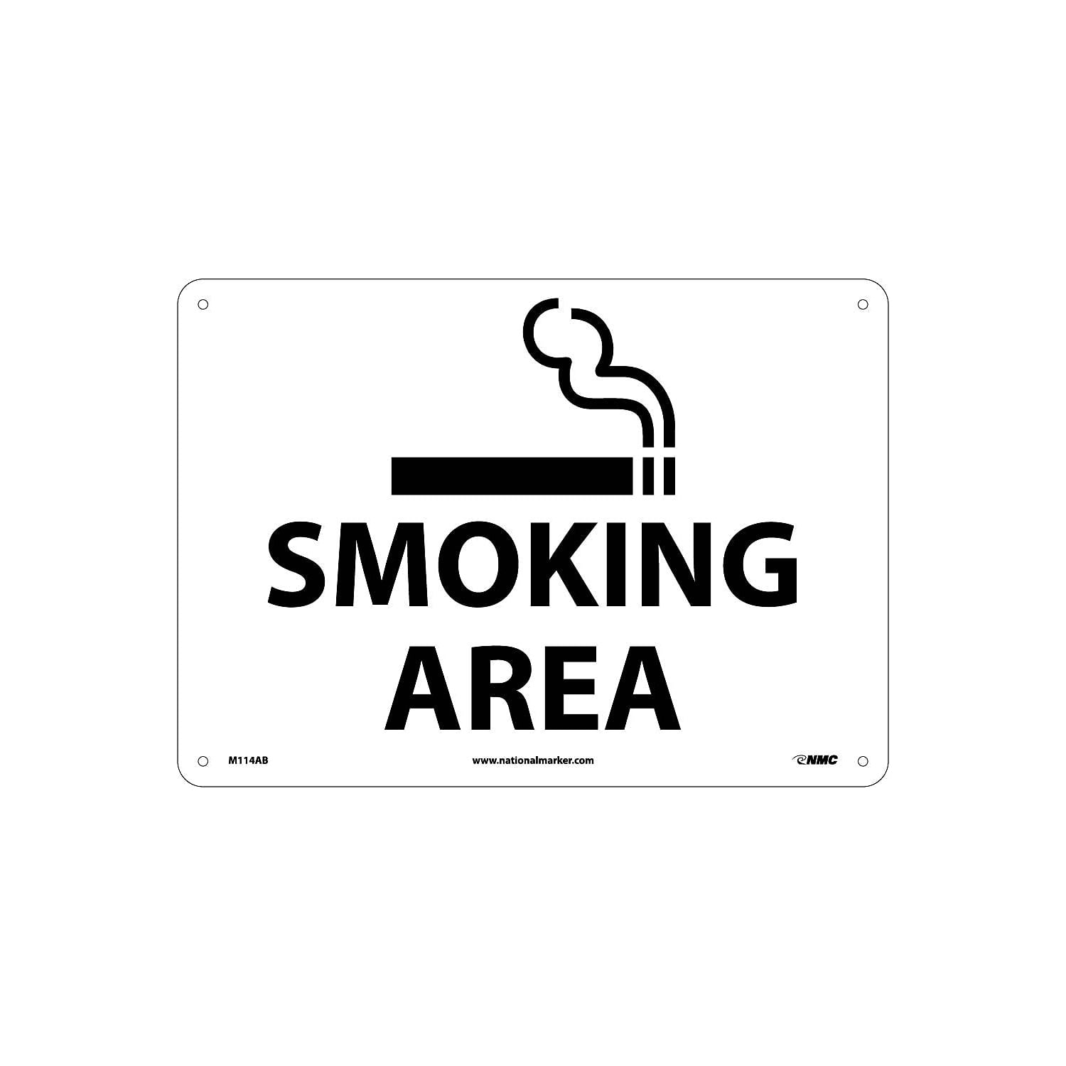 National Marker Information Signs; Smoking Area Graphic 10" x 14" .040 ...