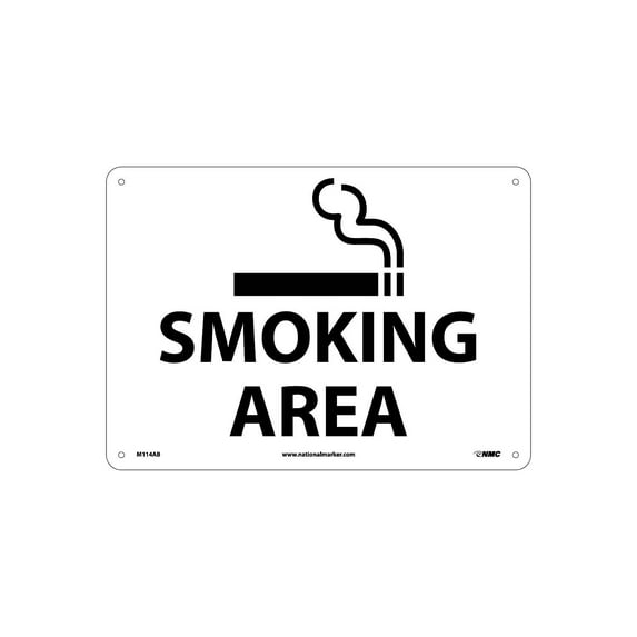 National Marker Information Signs; Smoking Area Graphic 10" x 14" .040 ...