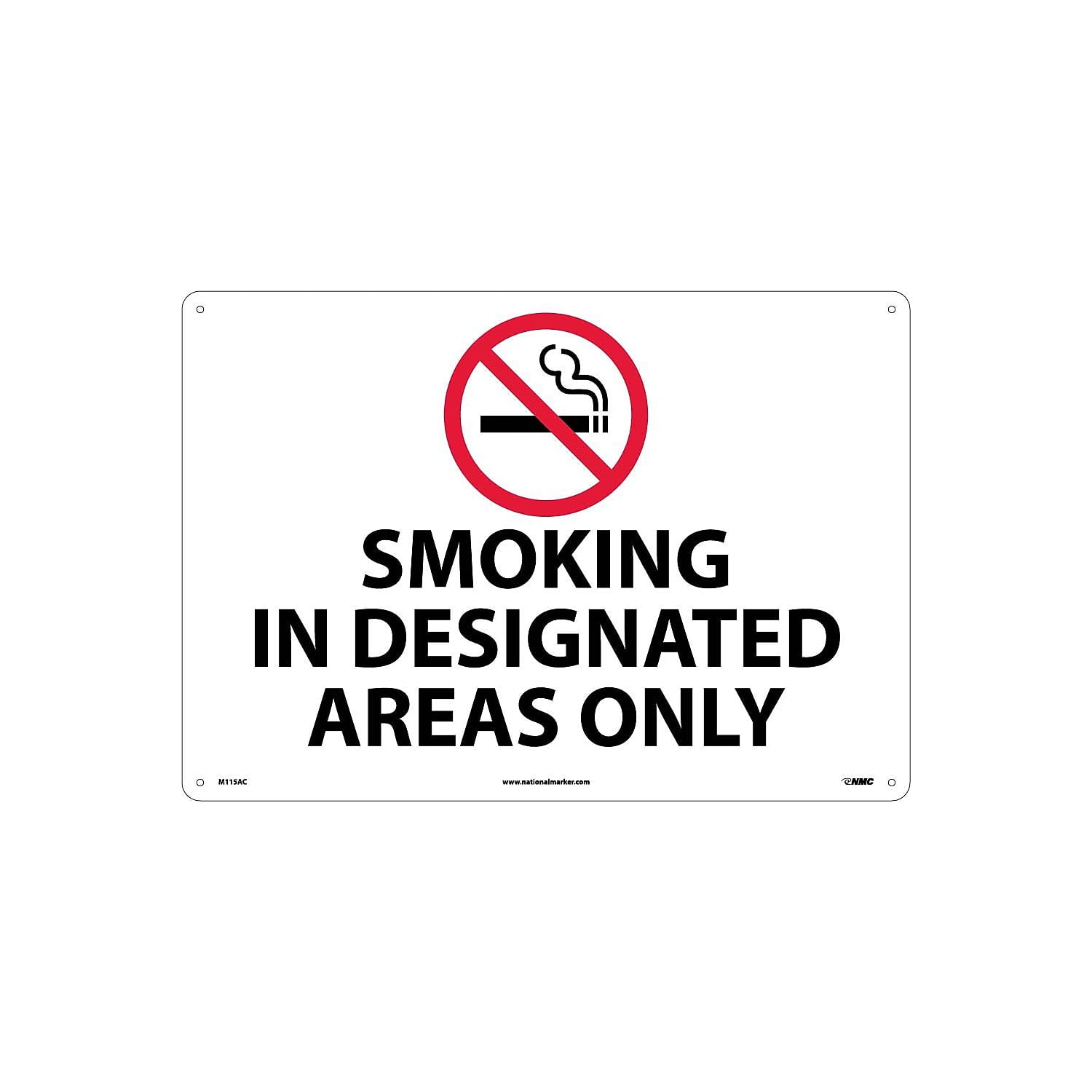 National Marker Information Signs; Smoking In Designated Areas Only ...