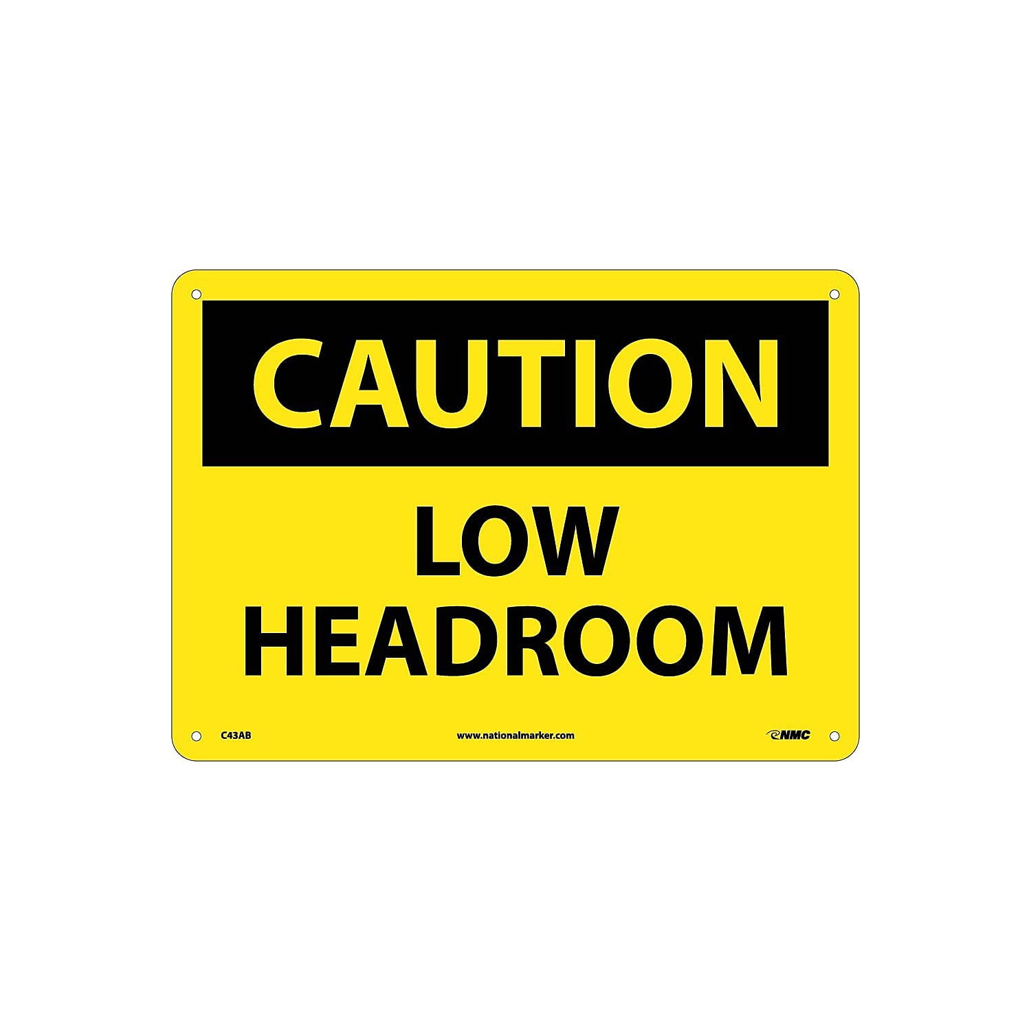 National Marker Low Headroom 10X14 .040 Aluminum Caution Sign C43AB ...