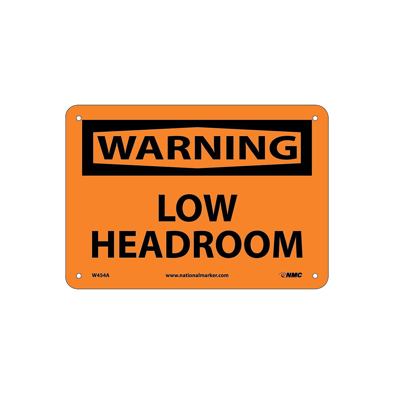 National Marker Low Headroom 7X10 .040 Aluminum Warning Sign W454A ...