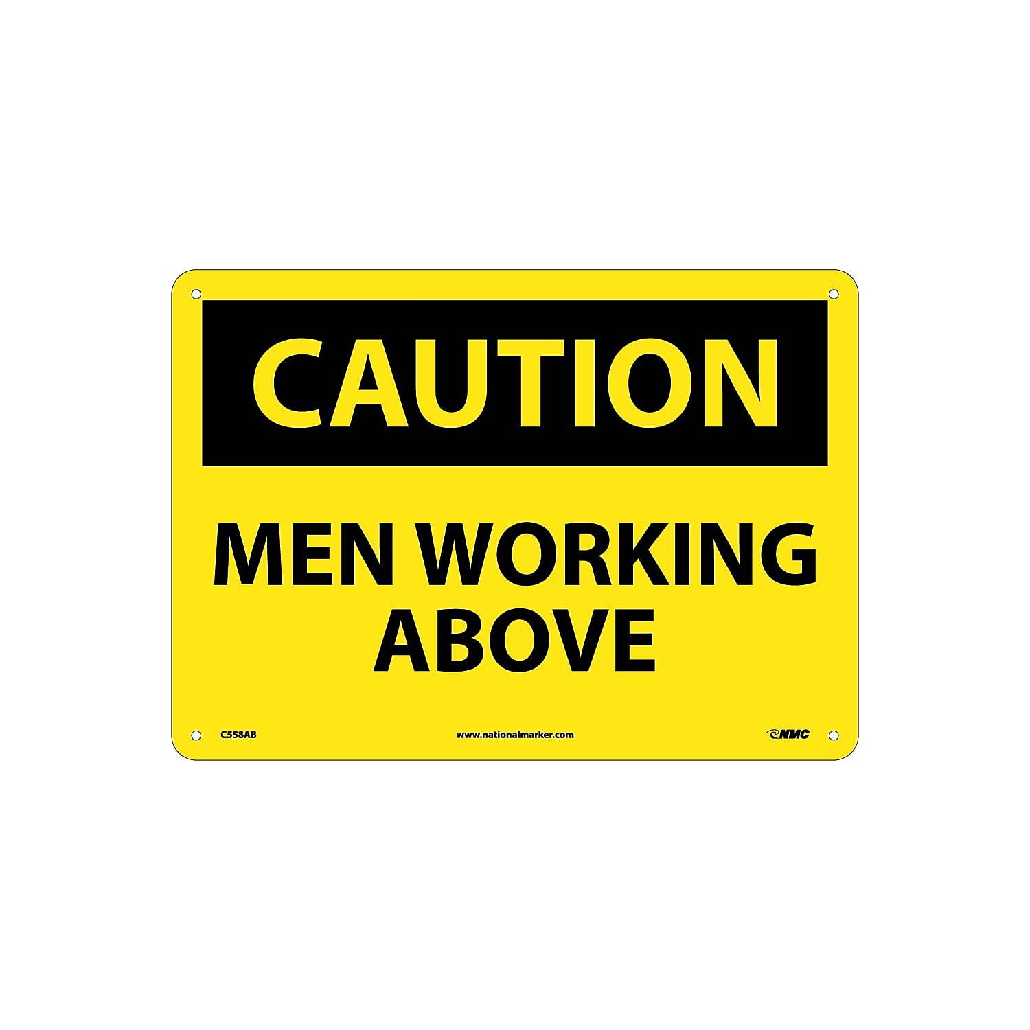 National Marker Men Working Above 10X14 .040 Aluminum Caution Sign ...