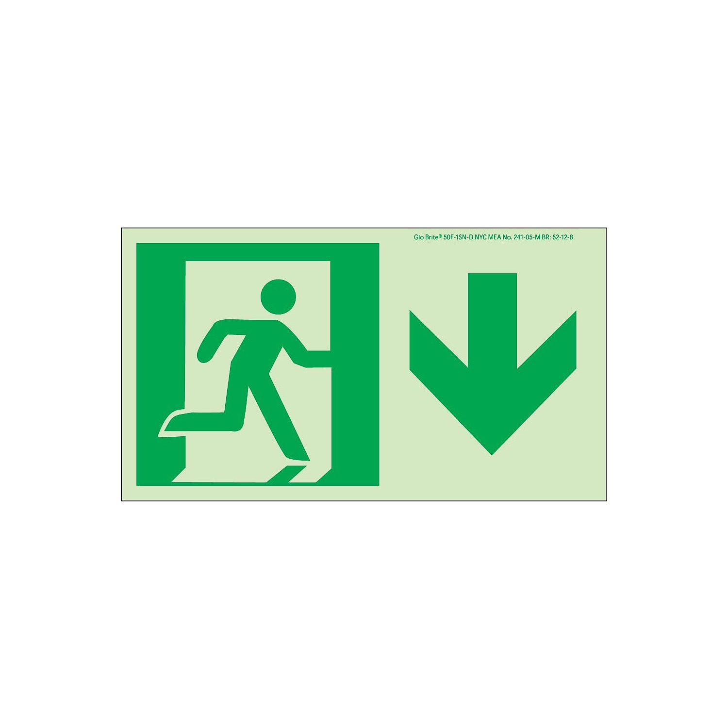 National Marker NYC Directional Signs; Down 4.5X8 Flex 7550 Glo Brite ...