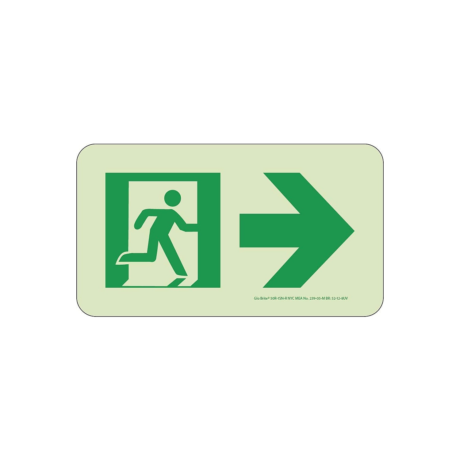 National Marker NYC Directional Signs; Right 4.5X8 Rigid 7550 Glo Brite ...