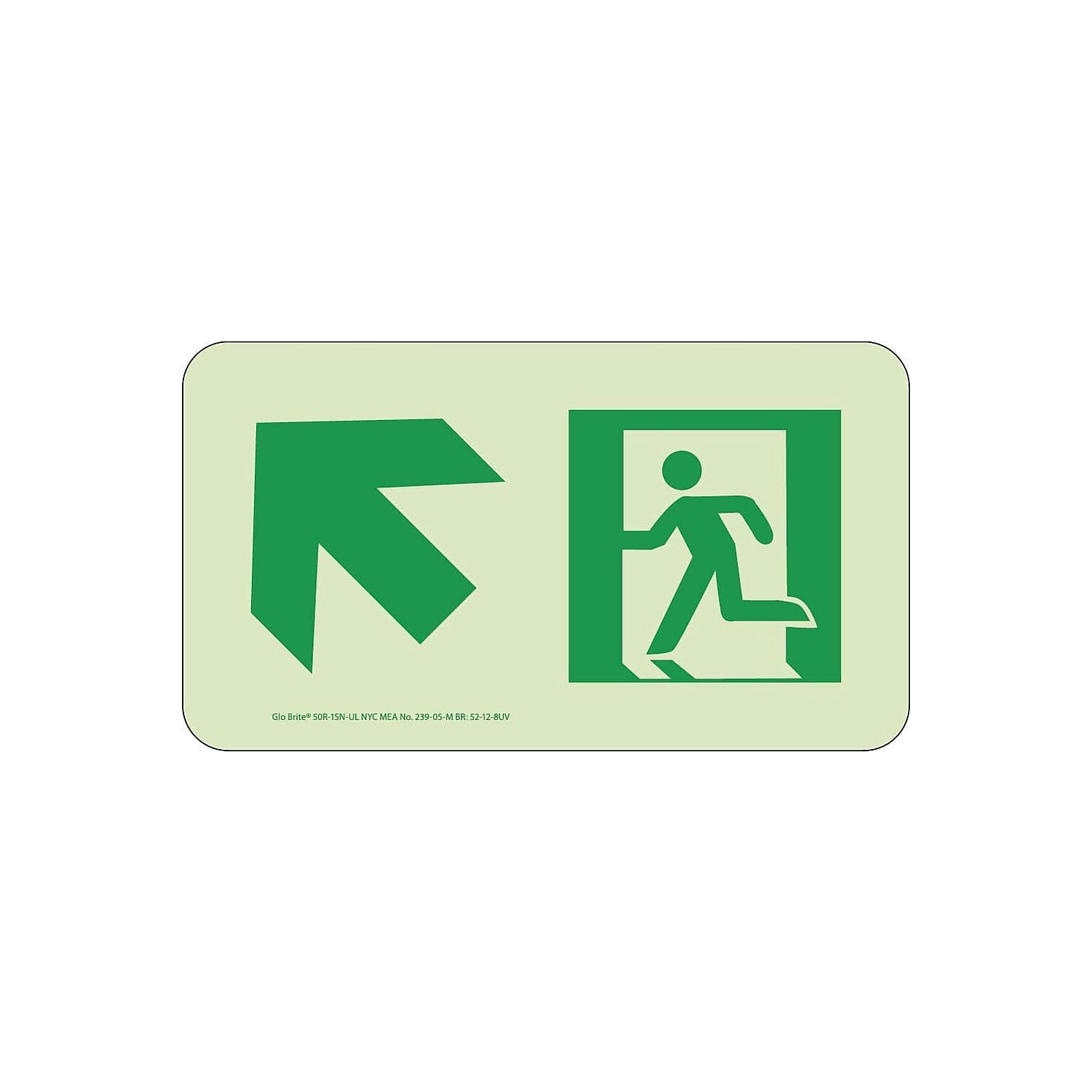 National Marker NYC Directional Signs; Up Left 4.5X8 Rigid 7550 Glo ...