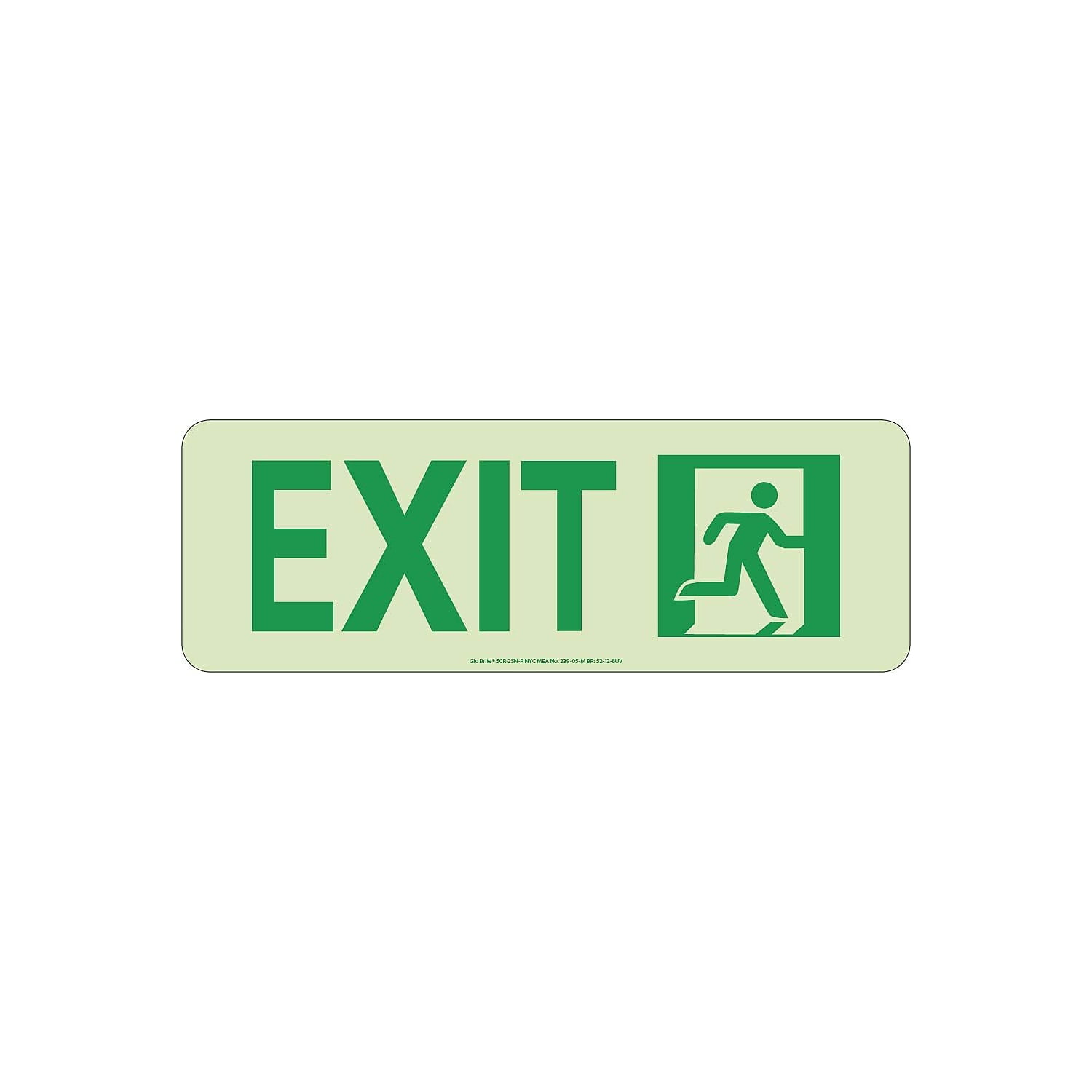 National Marker NYC Door Mount Exit Sign Right 4.5X13 Rigid 7550 Glo ...