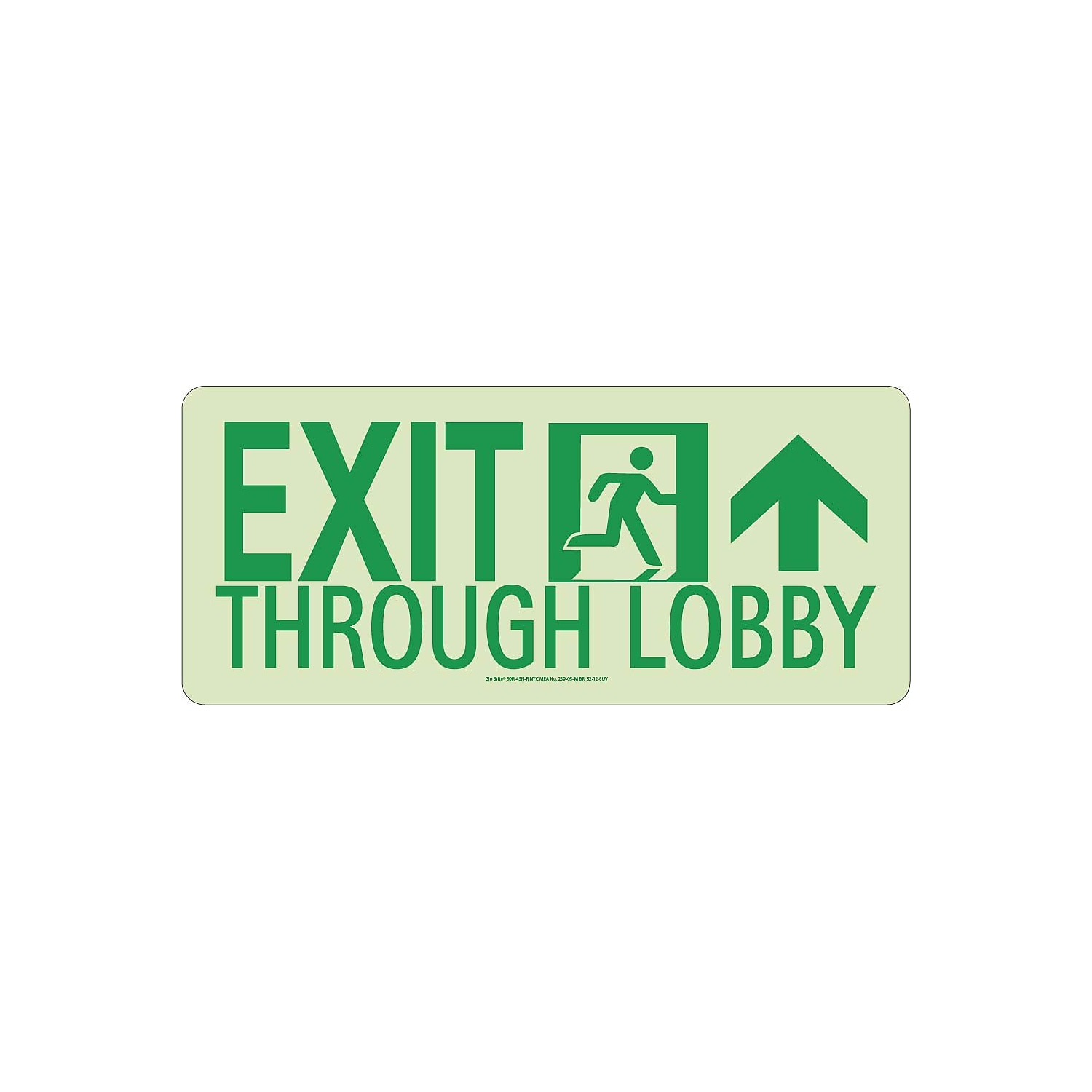 National Marker NYC Exit Through Lobby Sign Forward Right Side 7X16 ...