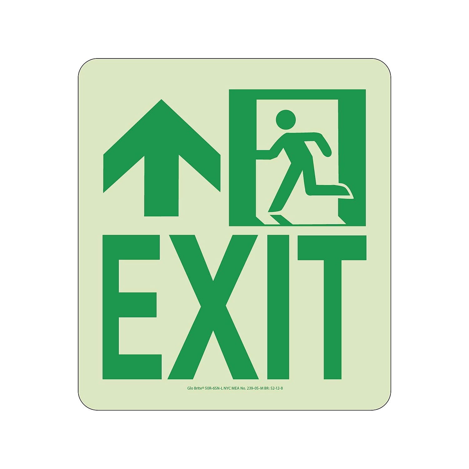 National Marker NYC Wall Mont Exit Sign Forward/Left Side 9X8 Rigid ...