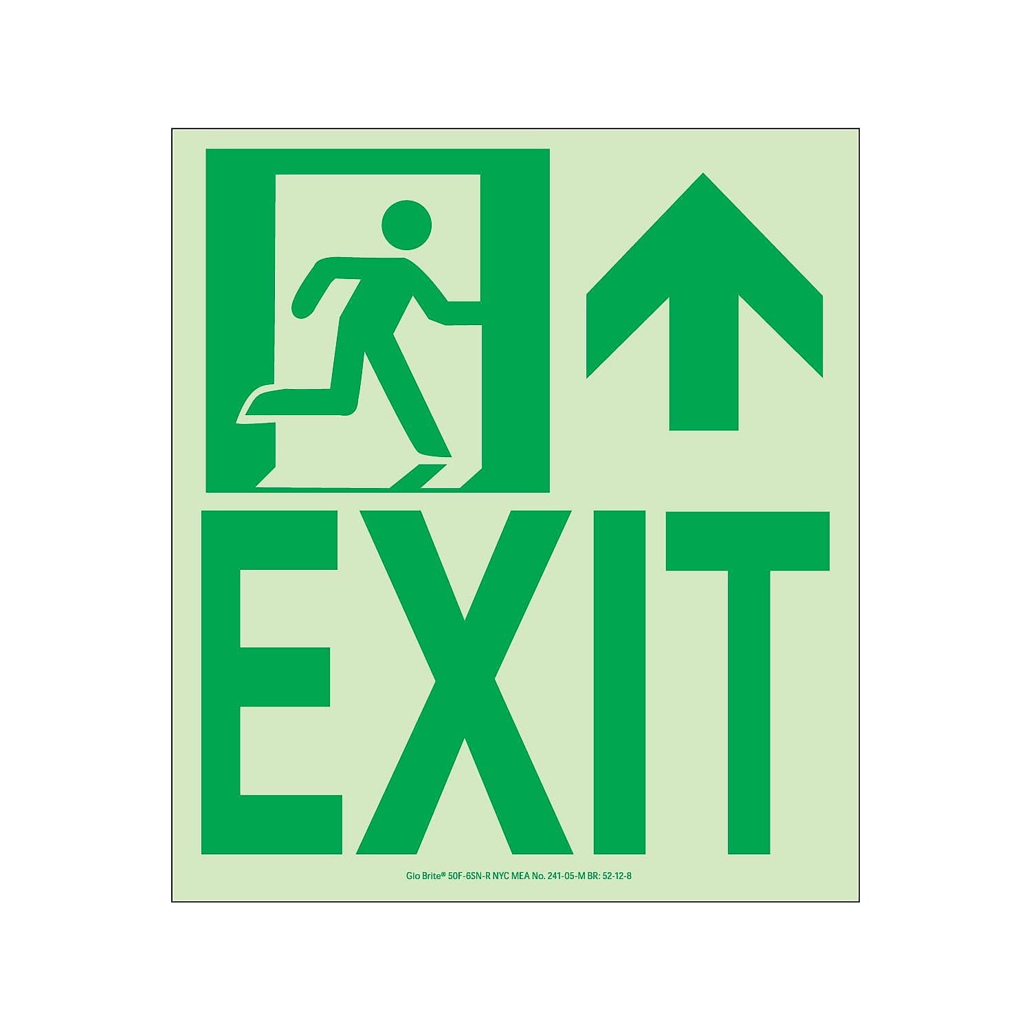 National Marker NYC Wall Mount Exit Sign Forward/Right Side 9X8 Flex ...