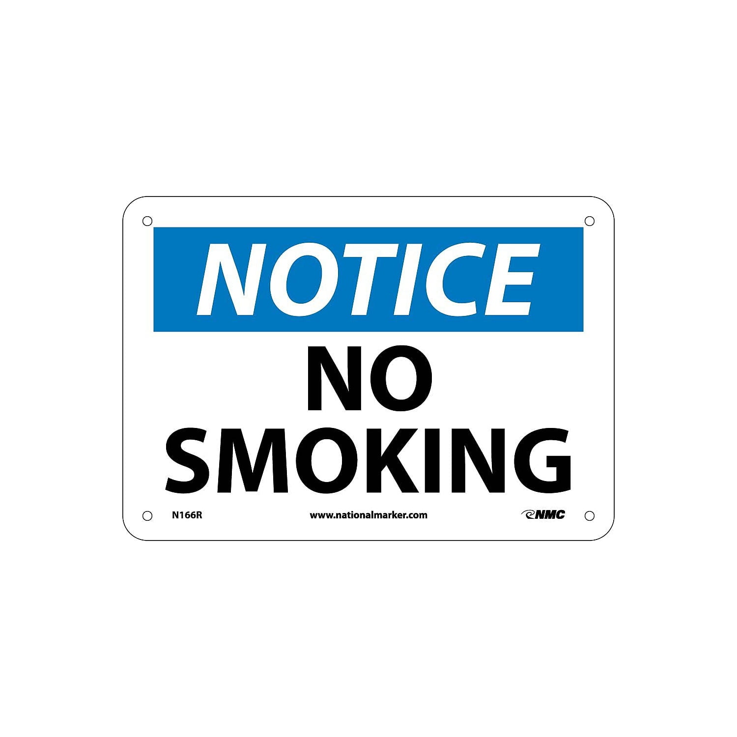 National Marker No Smoking 7X10 Rigid Plastic Notice Sign N166R ...